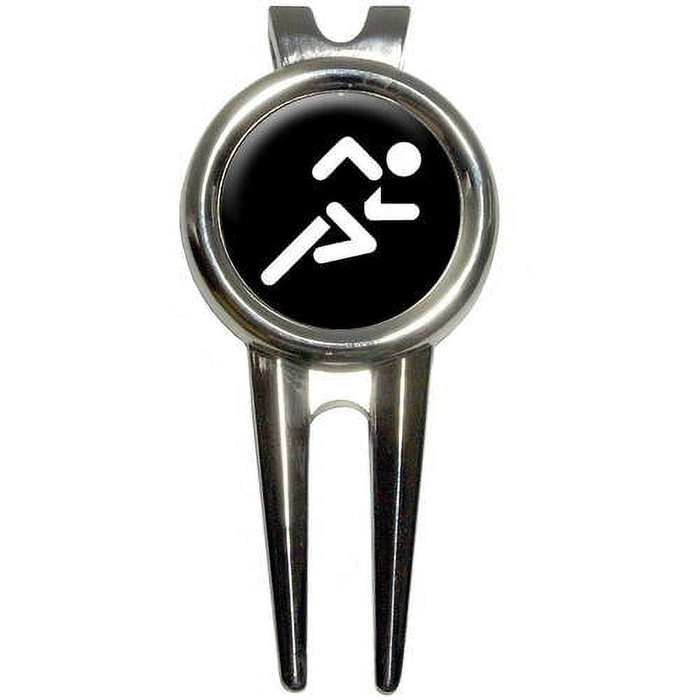 Running Jogging Marathon Symbol Golf Divot Repair Tool and Ball Marker ...