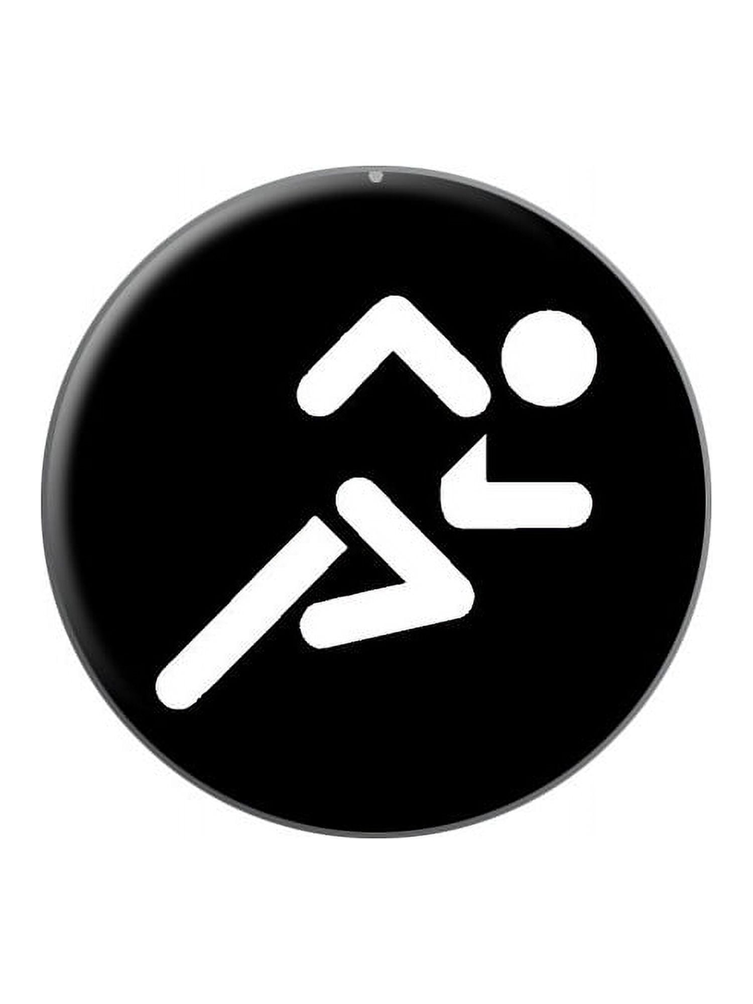 Running Jogging Marathon Symbol Lapel Hat Pin Tie Tack Small Round ...