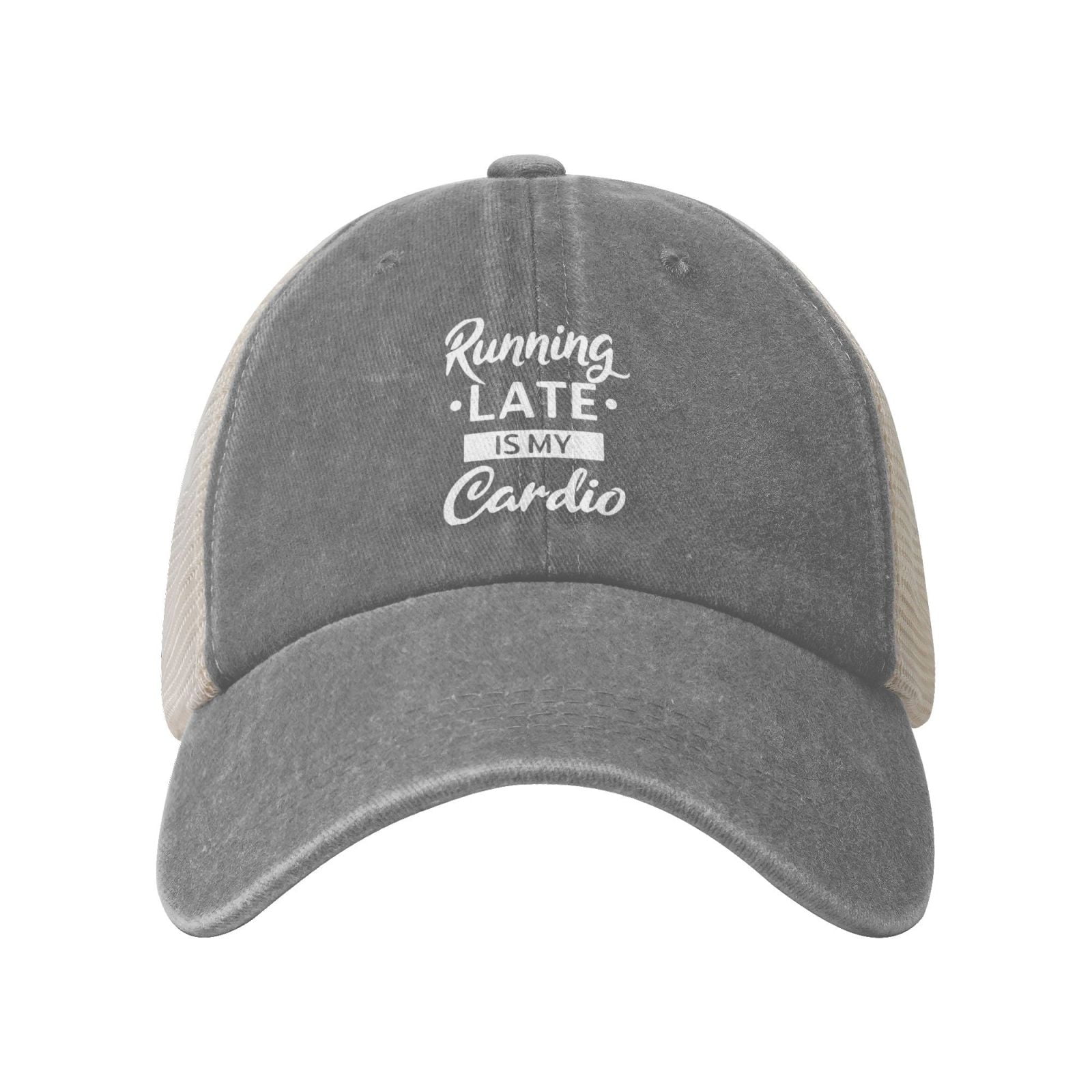 Running Late Is My Cardio Unisex Cowboy Mesh Baseball Cap Adjustable ...