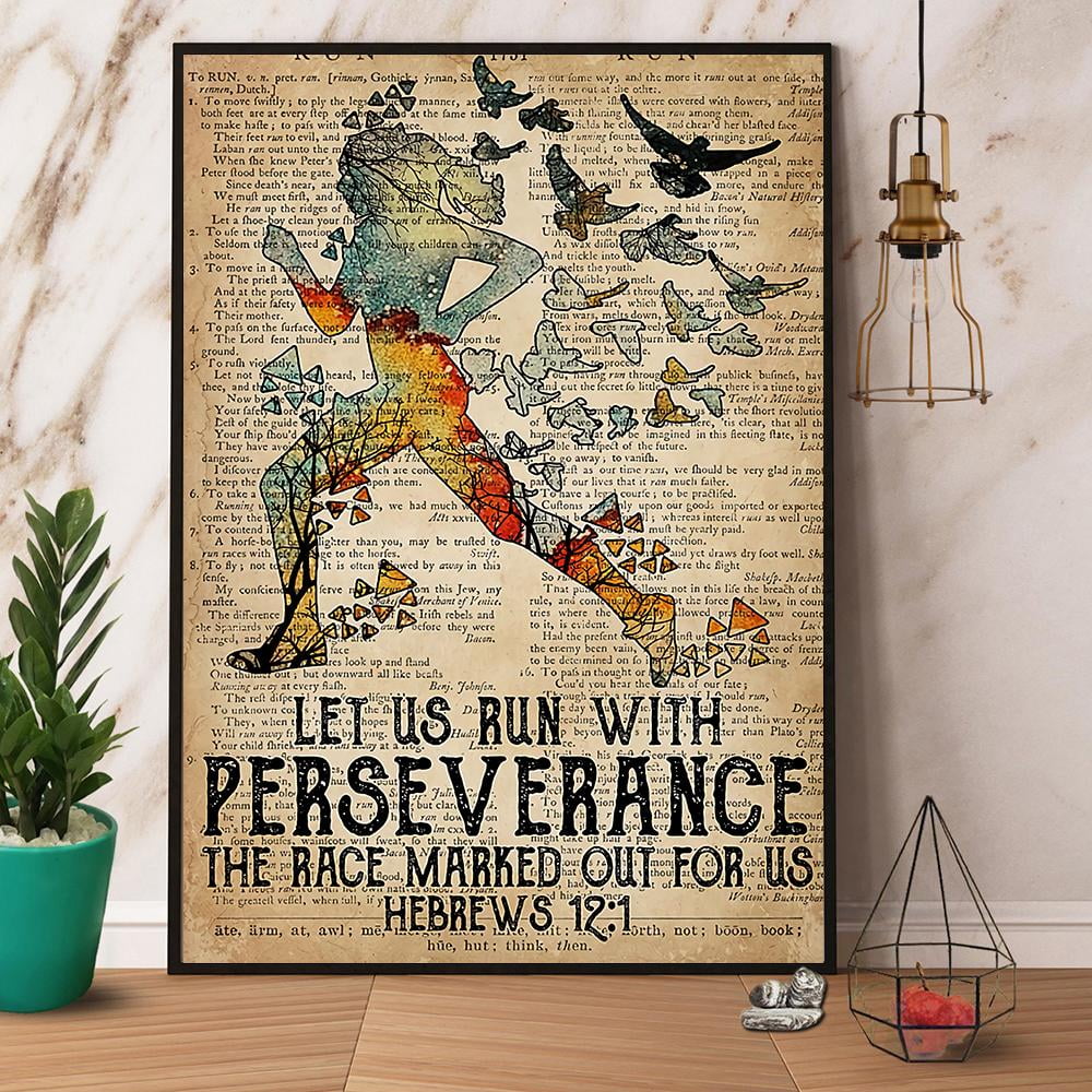 Running Let Us Run With Perseverance Dictionary Paper Poster No Frame ...