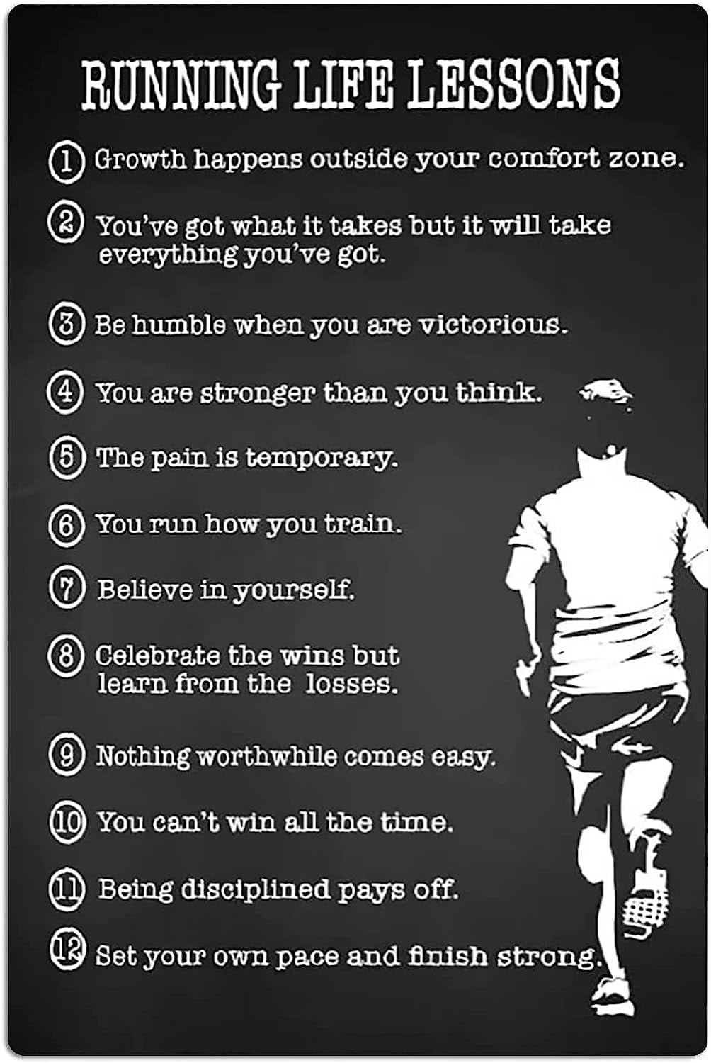 Running Life Lessons Metal Tin Signs Running Guide Print Posters ...