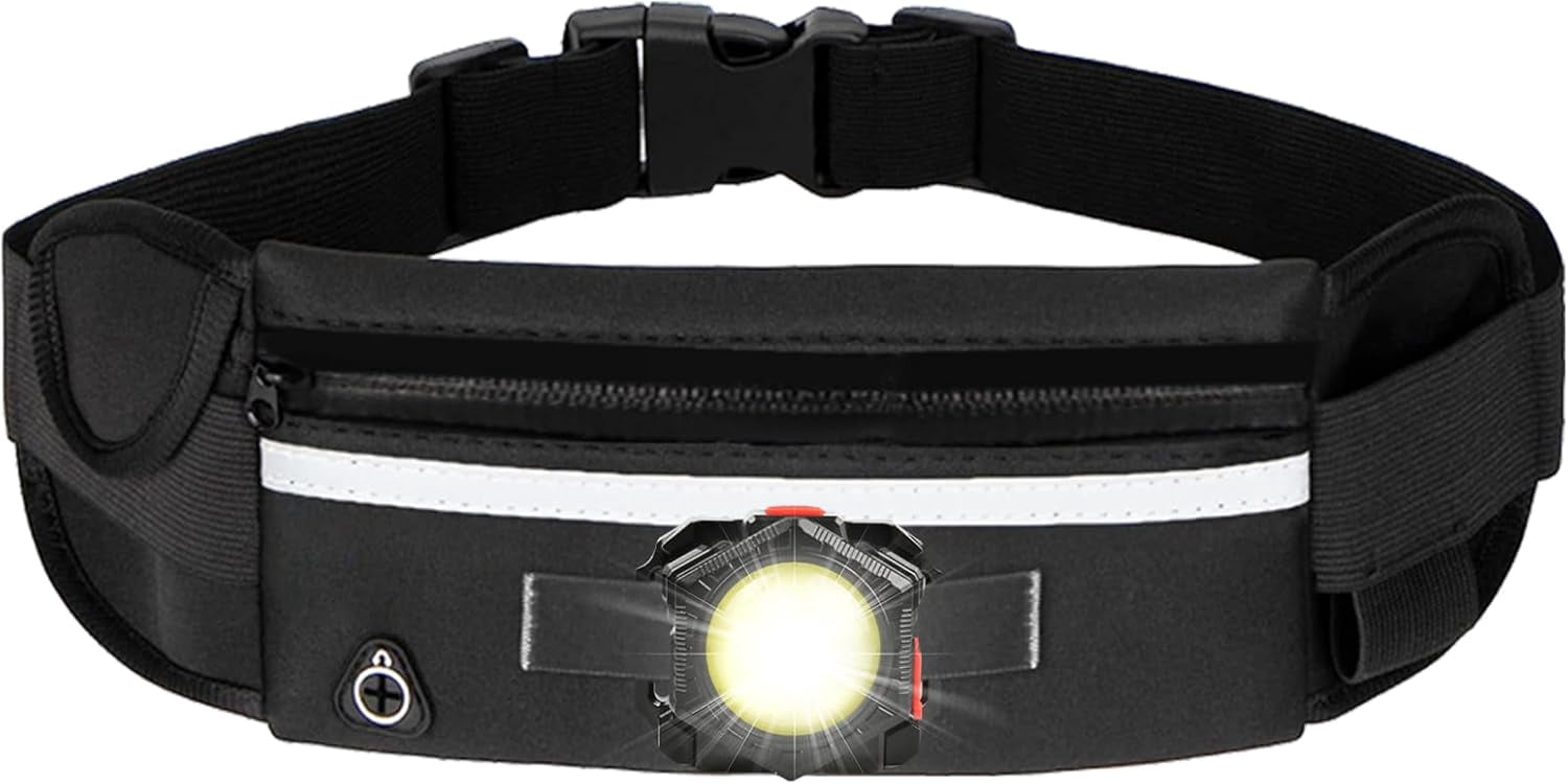 Running Light, Fanny Packs with 1000 Lumen COB Light for Men Women ...