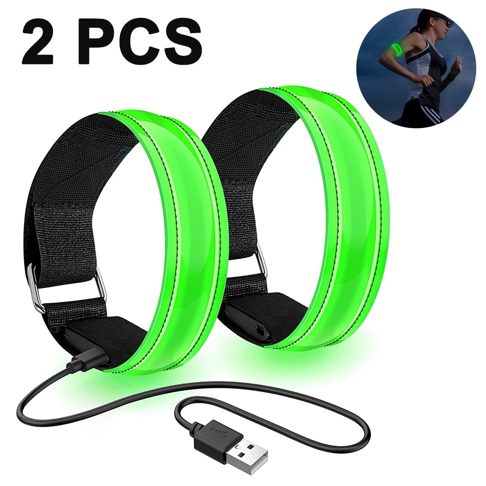 Running Light for Runners (2 Pack) Rechargeable LED Armband Reflective ...