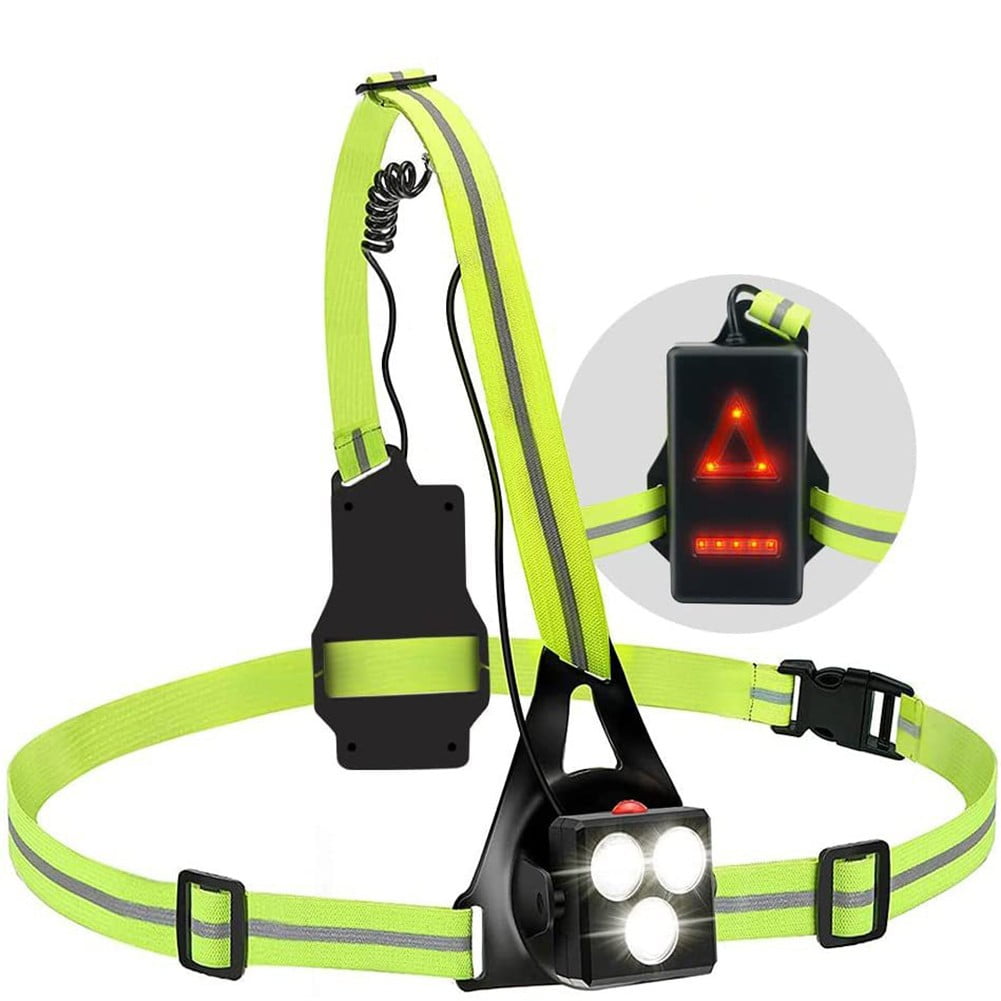 Running Lights for Runners with Reflective Vest Adjustable Beam USB ...