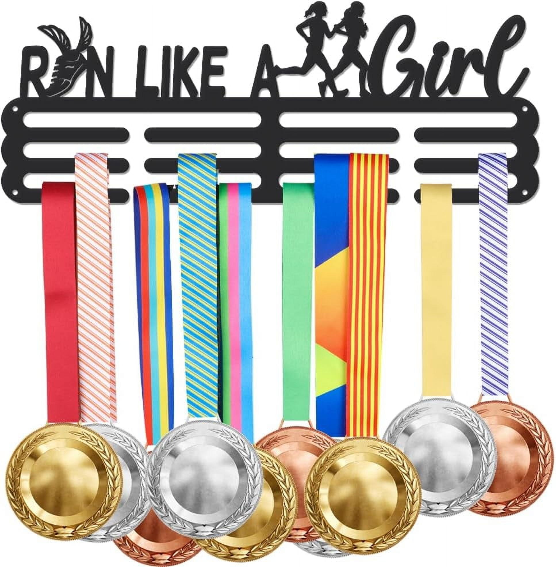 Running Medal Display Run Like A Girl Medal Display Rack Running Metals ...