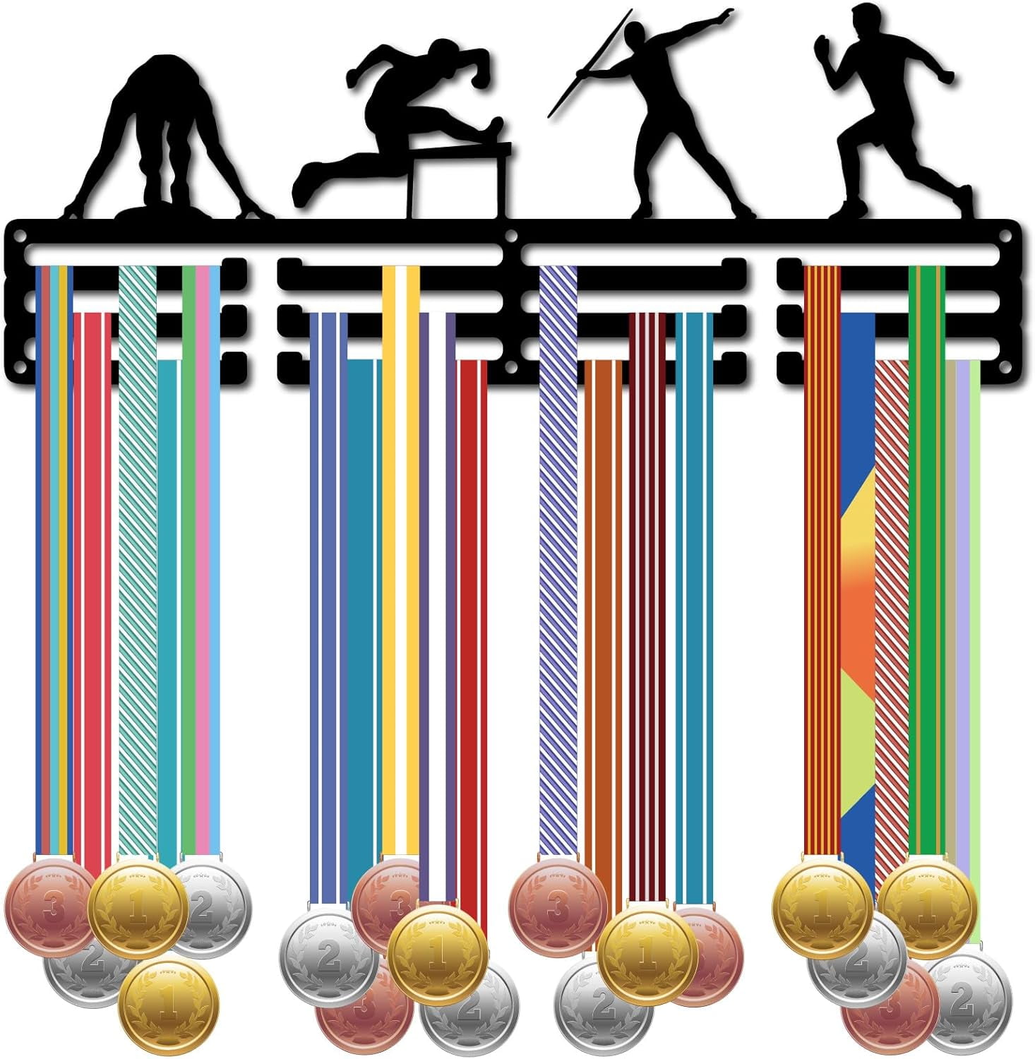 Running Medal Hanger Award Ribbon Holder Display Javelin Sports ...