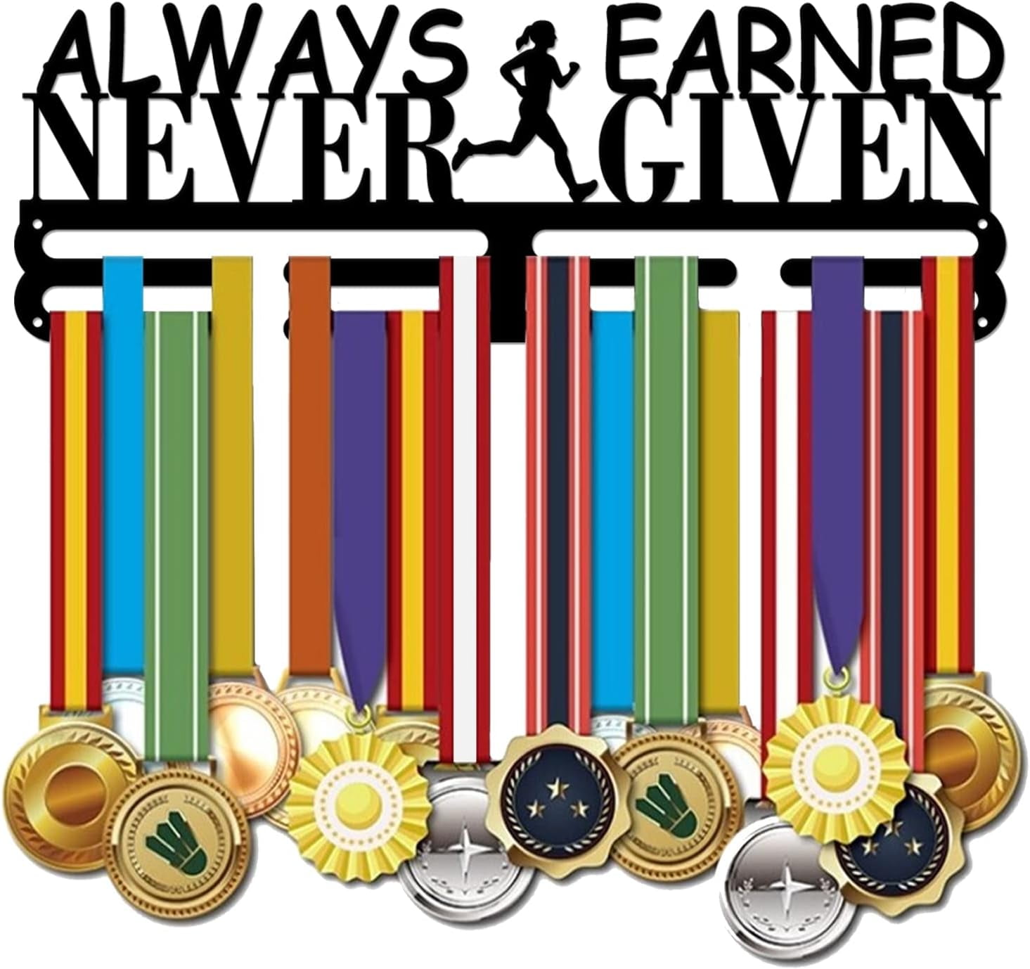 Running Medal Hanger Display Always Earned Never Given Sports Award ...