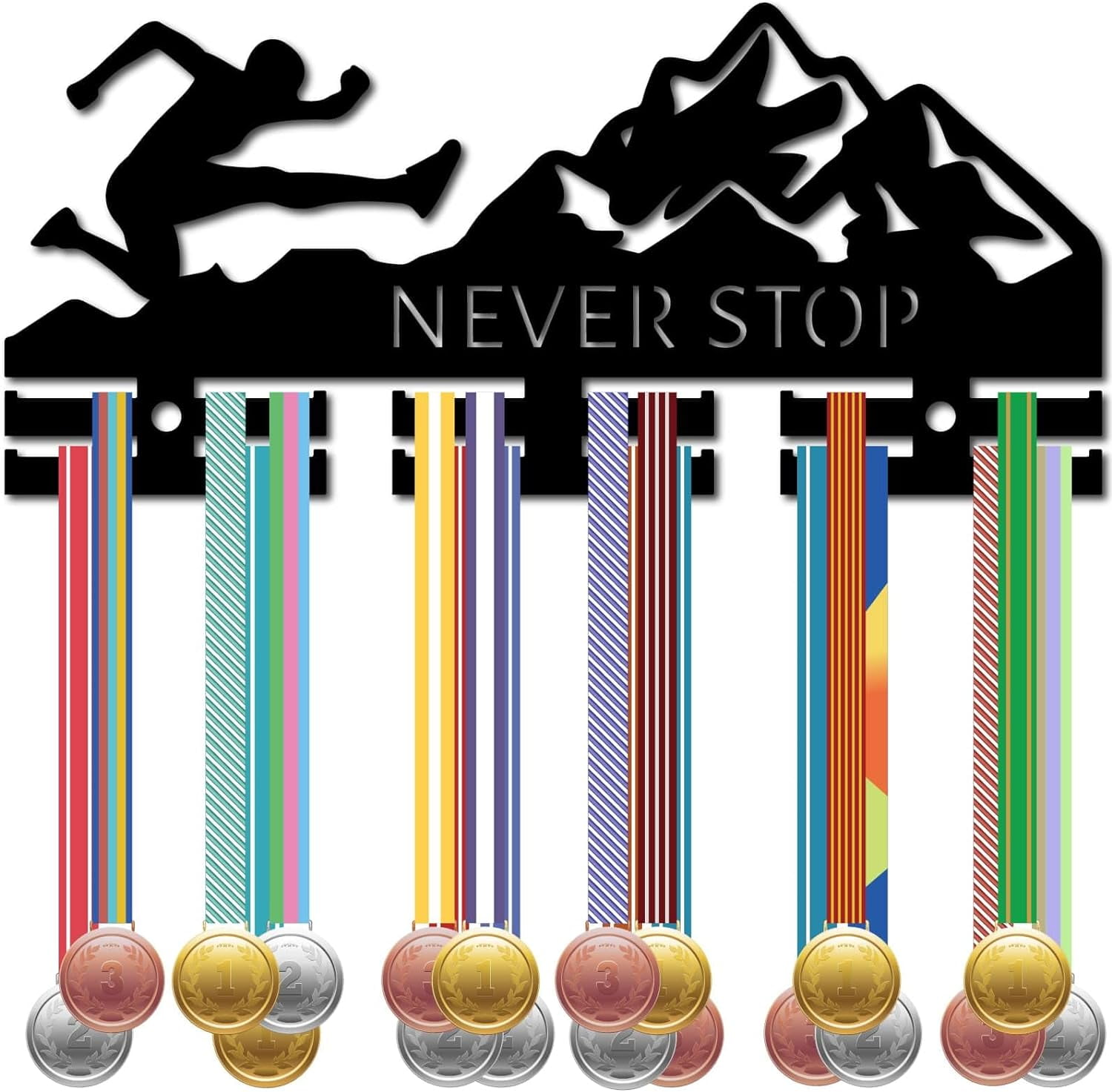 Running Medal Hanger Display Medal Holder Wall Mount Rack Acrylic Frame ...