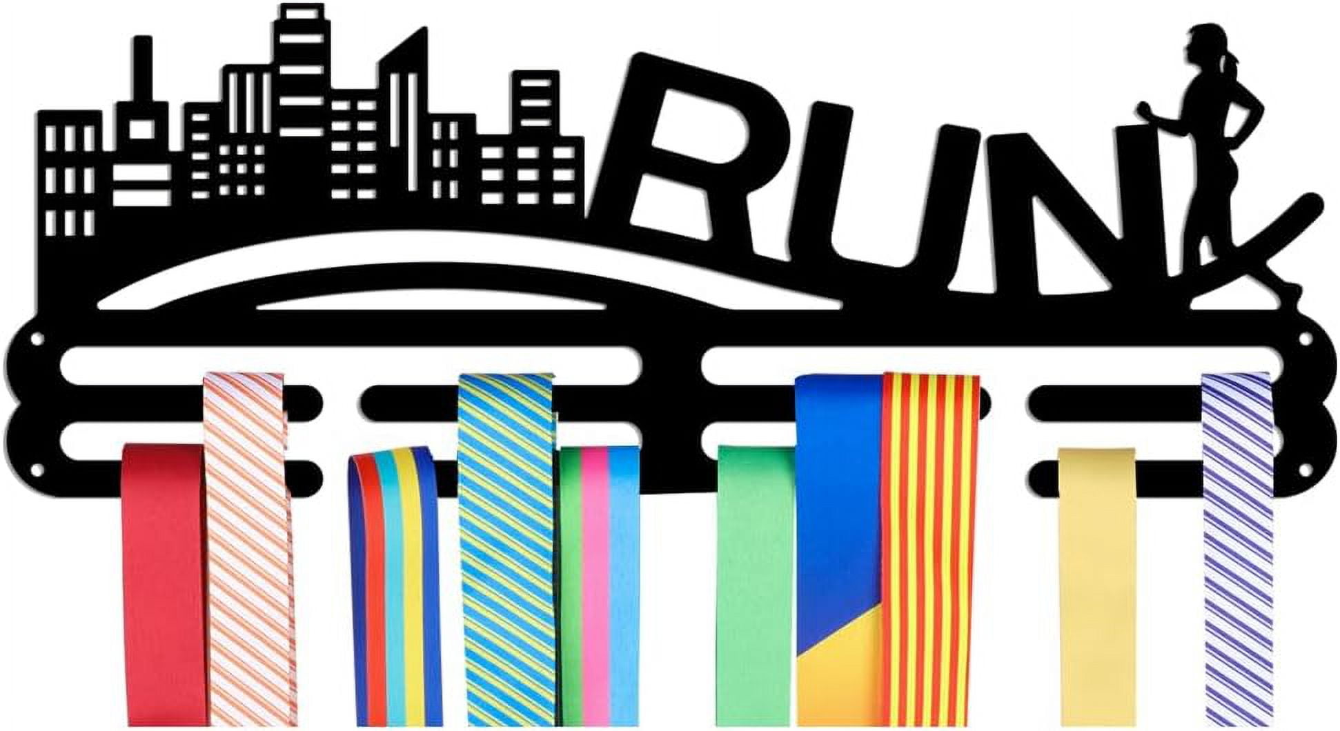 Running Medal Hanger Display, Metal Wall Mount Motivational Running ...