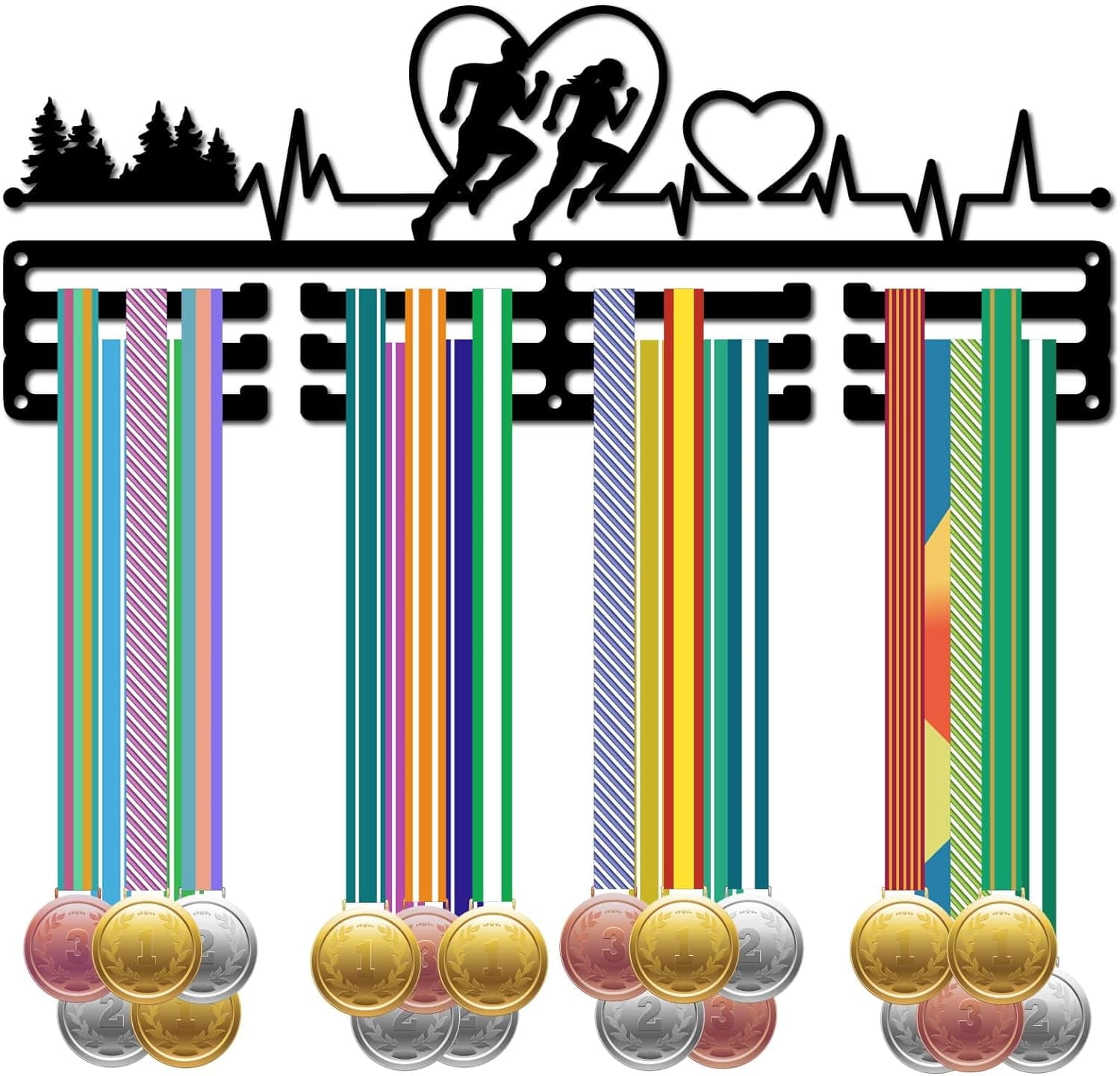 Running Medal Hanger Medal Holder Display Sports Medals Rack Frame ...