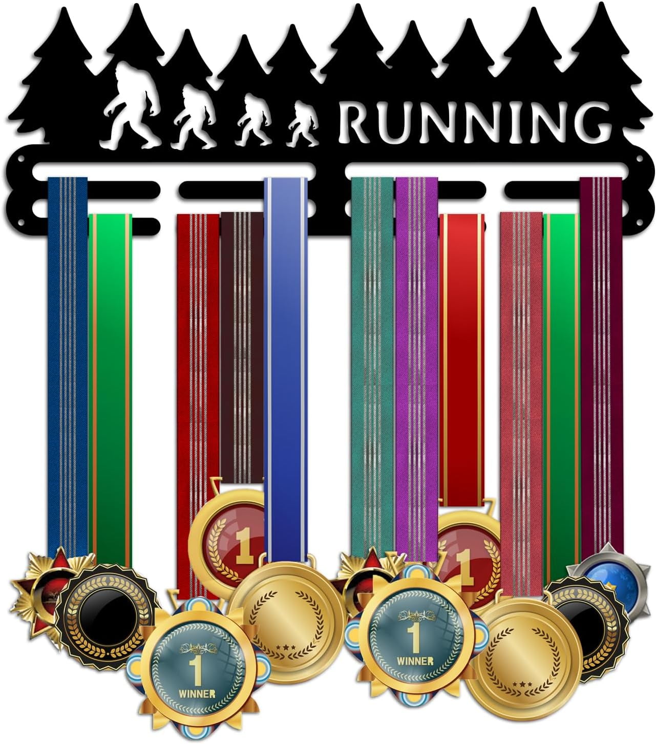Running Medal Hanger Mountain Forest Medal Holder Medals Display Frame ...