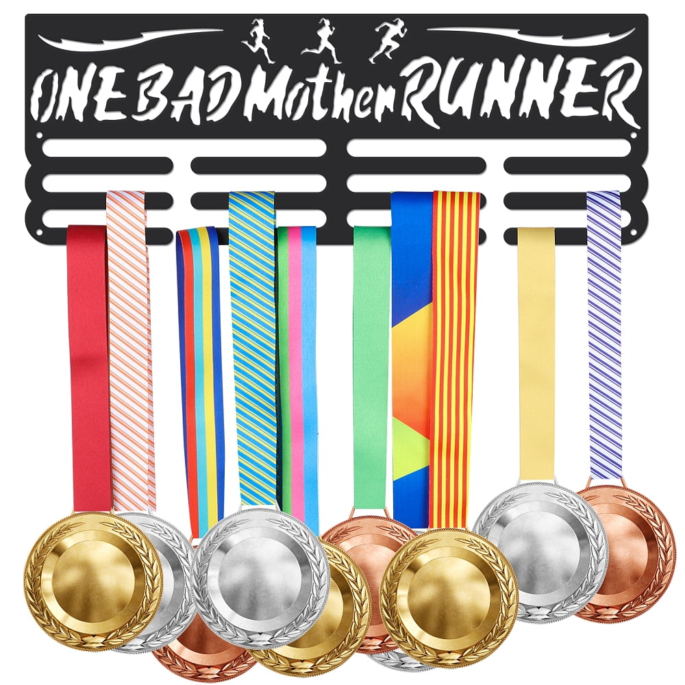 Running Medal Hanger One Bad Mother Runner Medal Holder with 12 Lines ...