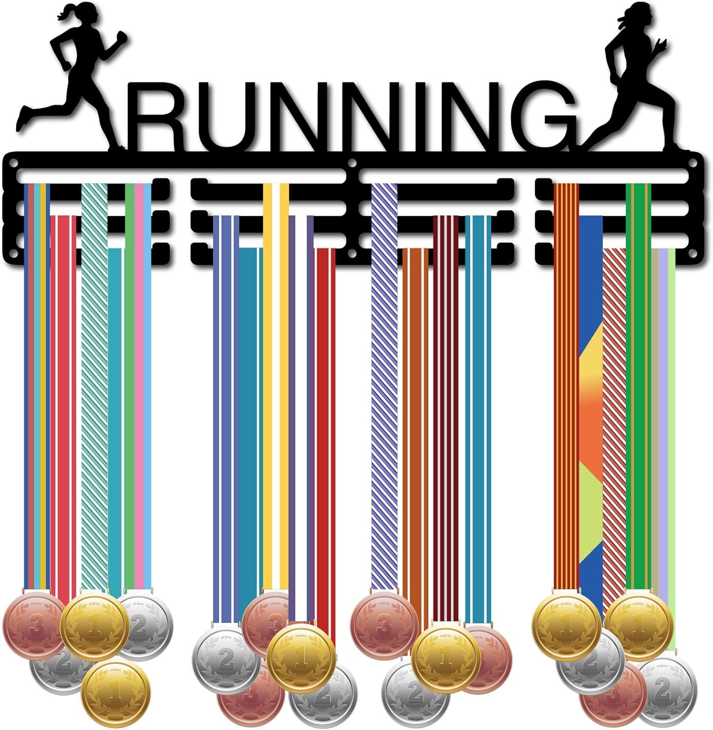 Running Medal Holder Display Hanger Medals Rack Black Metal Iron Medal ...