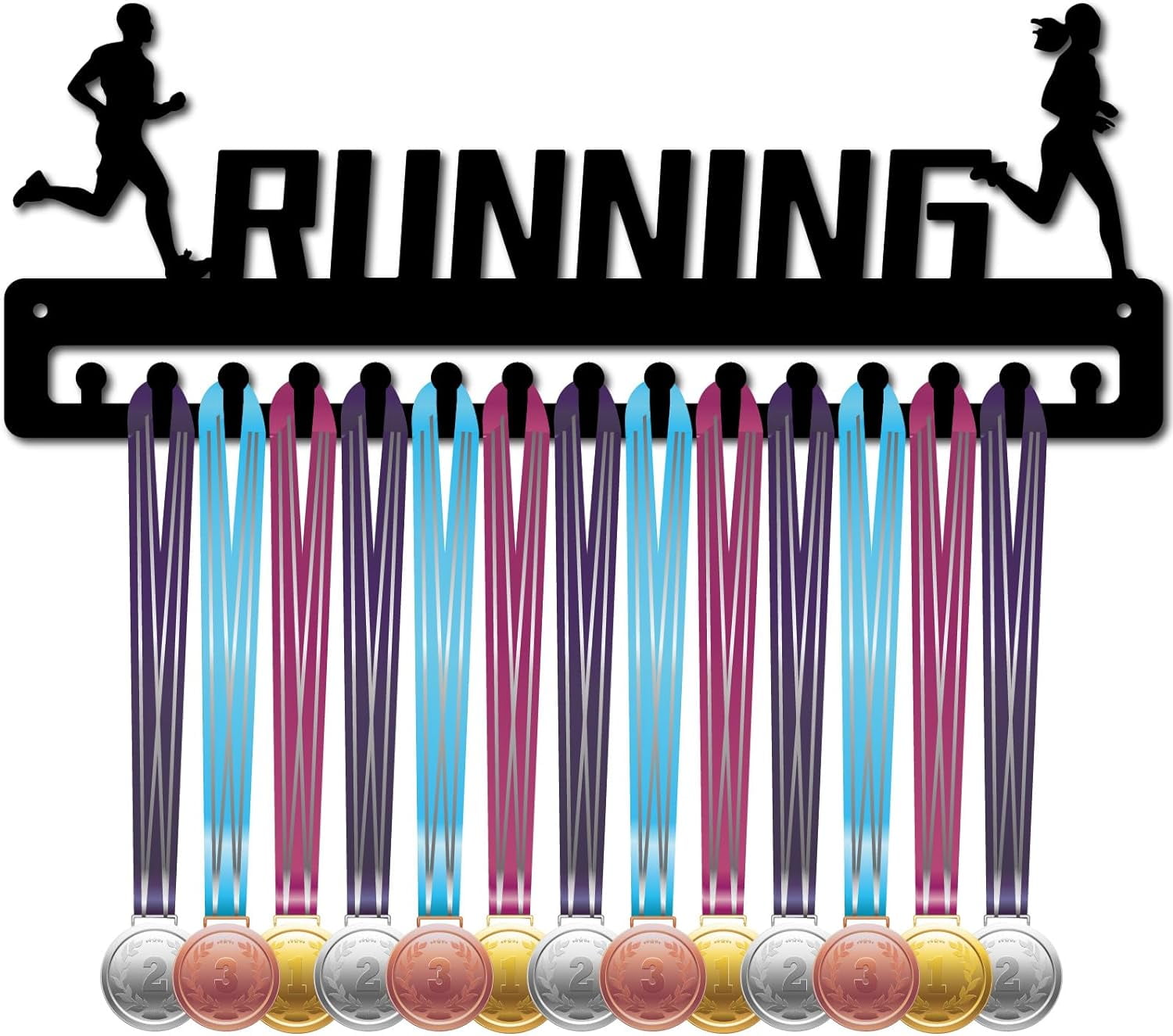 Running Medal Holder Display Hanger Medals Rack Organizer Black Metal ...