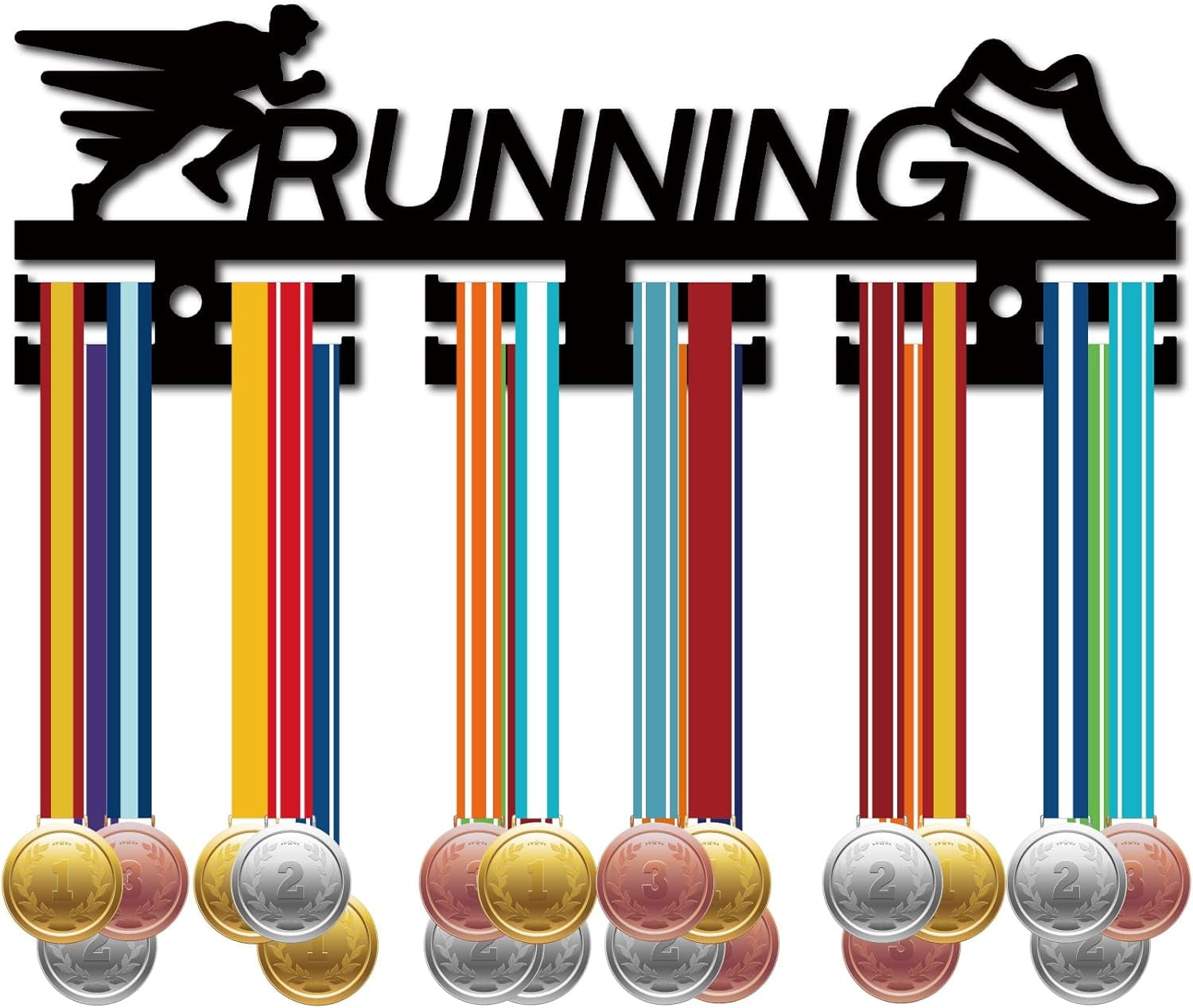 Running Medal Holder Display Medal Hanger Rack Acrylic Wall-Mounted ...
