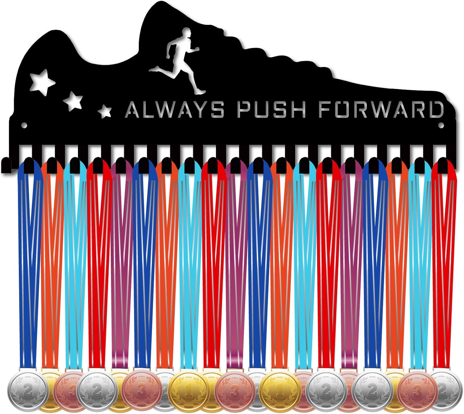 Running Medal Holder Hanger Medals Display Rack Black Shoe Metal Iron ...