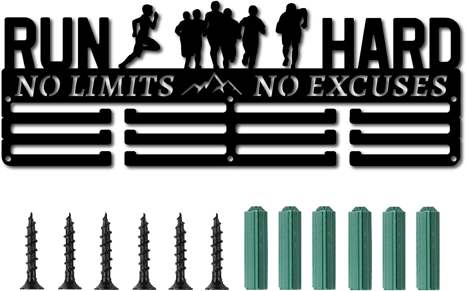 Running Medal Holder Sport Athlete No Limits No Excuses Medals Hanger ...