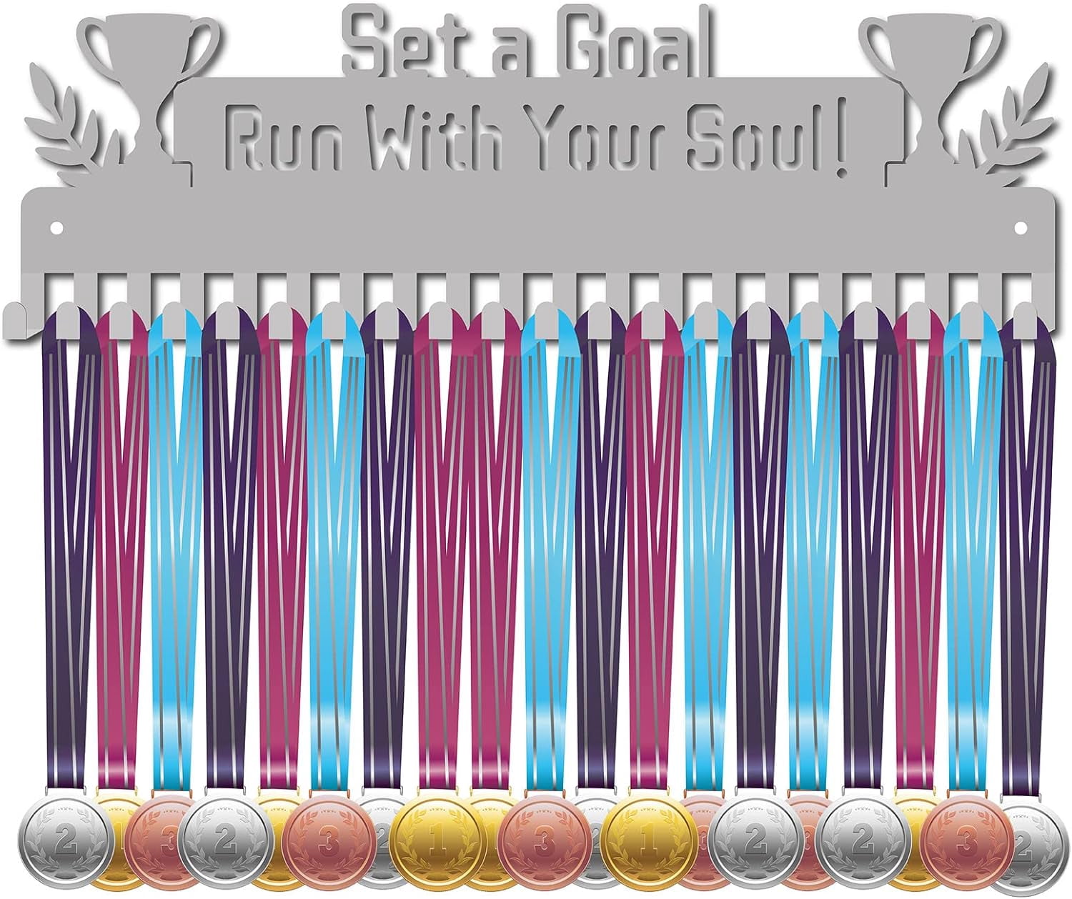 Running Medal Holder Sport Runner Athlete Medals Hanger Display Wall ...