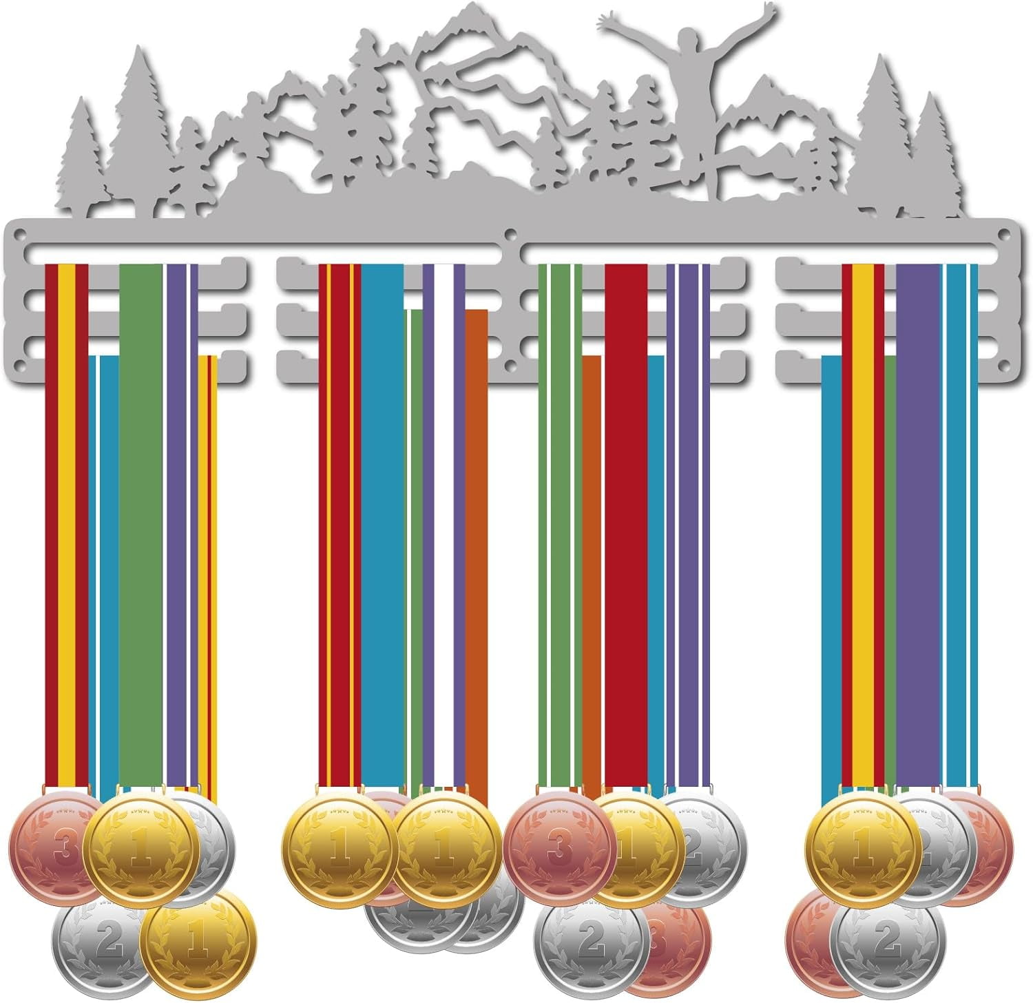 Running Medal Holder Sports Medal Hanger Display Mountain Trees Wall ...