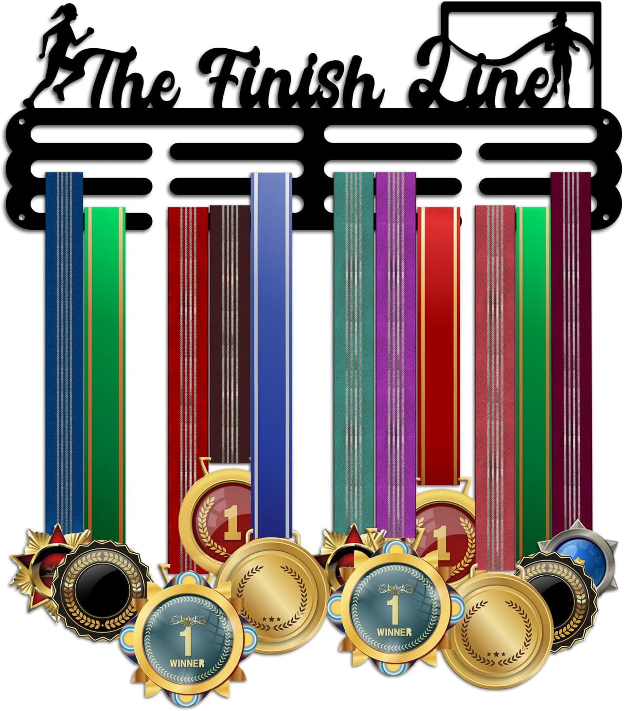 Running Metal Medal Holder The Finish Line Medal Rack Display Rack ...
