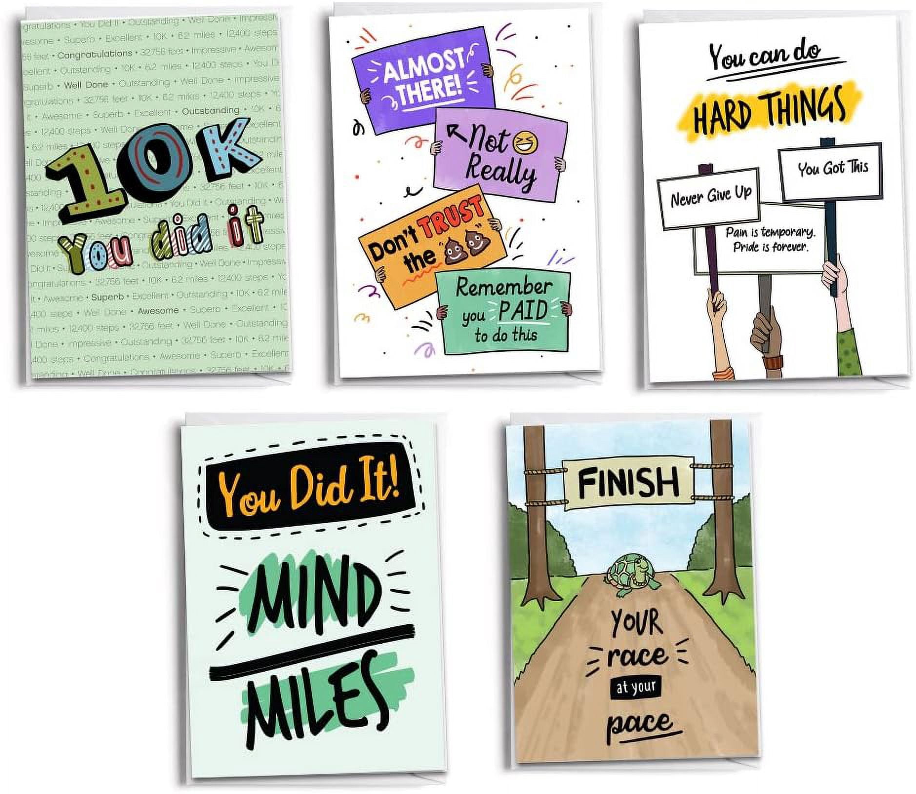 Running Motivation Greeting Card Set – 10K Encouragement Cards ...
