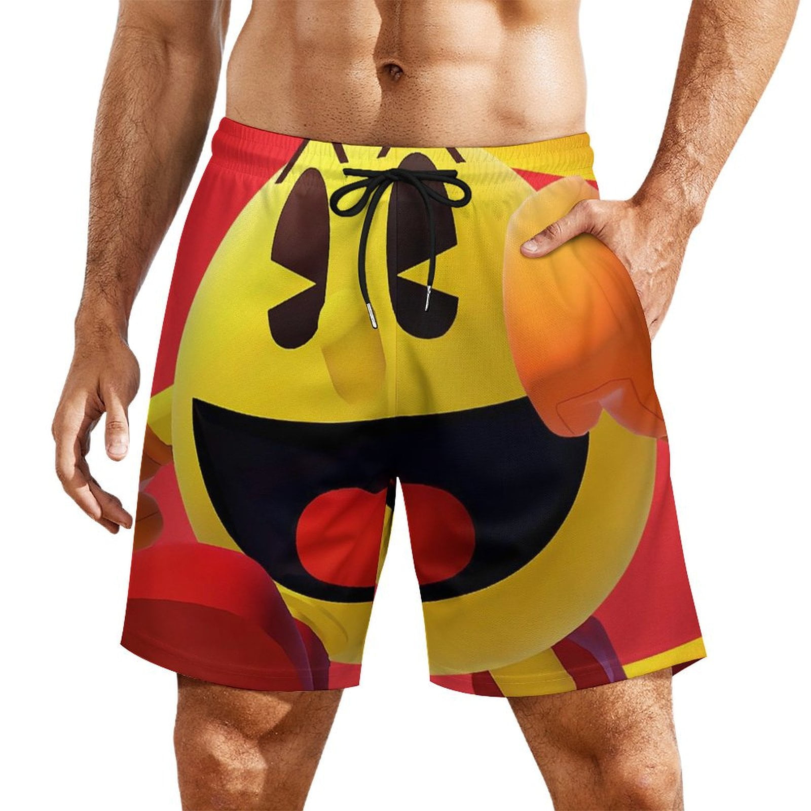 Running Pac-Man Game Men's Board Shorts Swim Trunks Quick Dry Beach Short Summer Swim Shorts ...