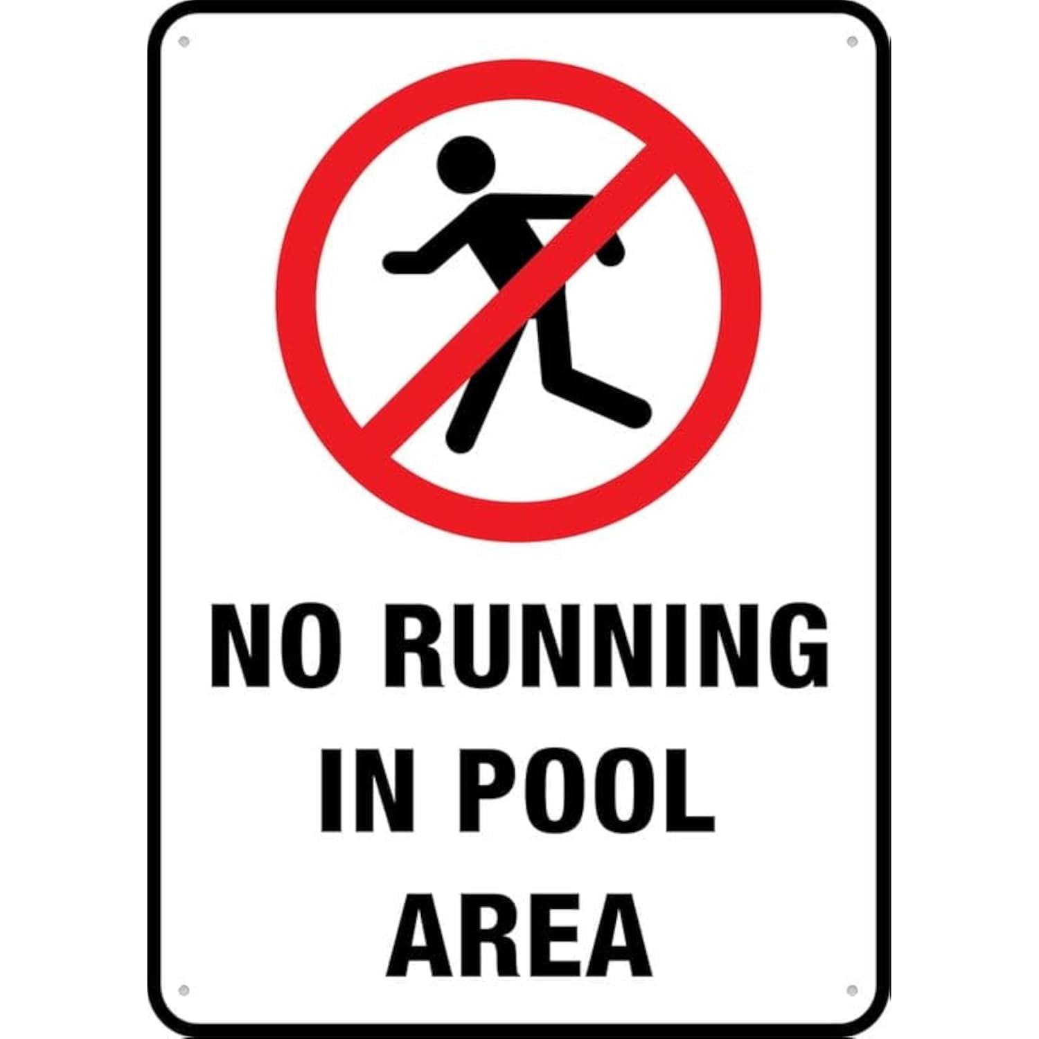 No Running in Pool Area Sign Outdoor Metal Sign - Metal Signs for ...