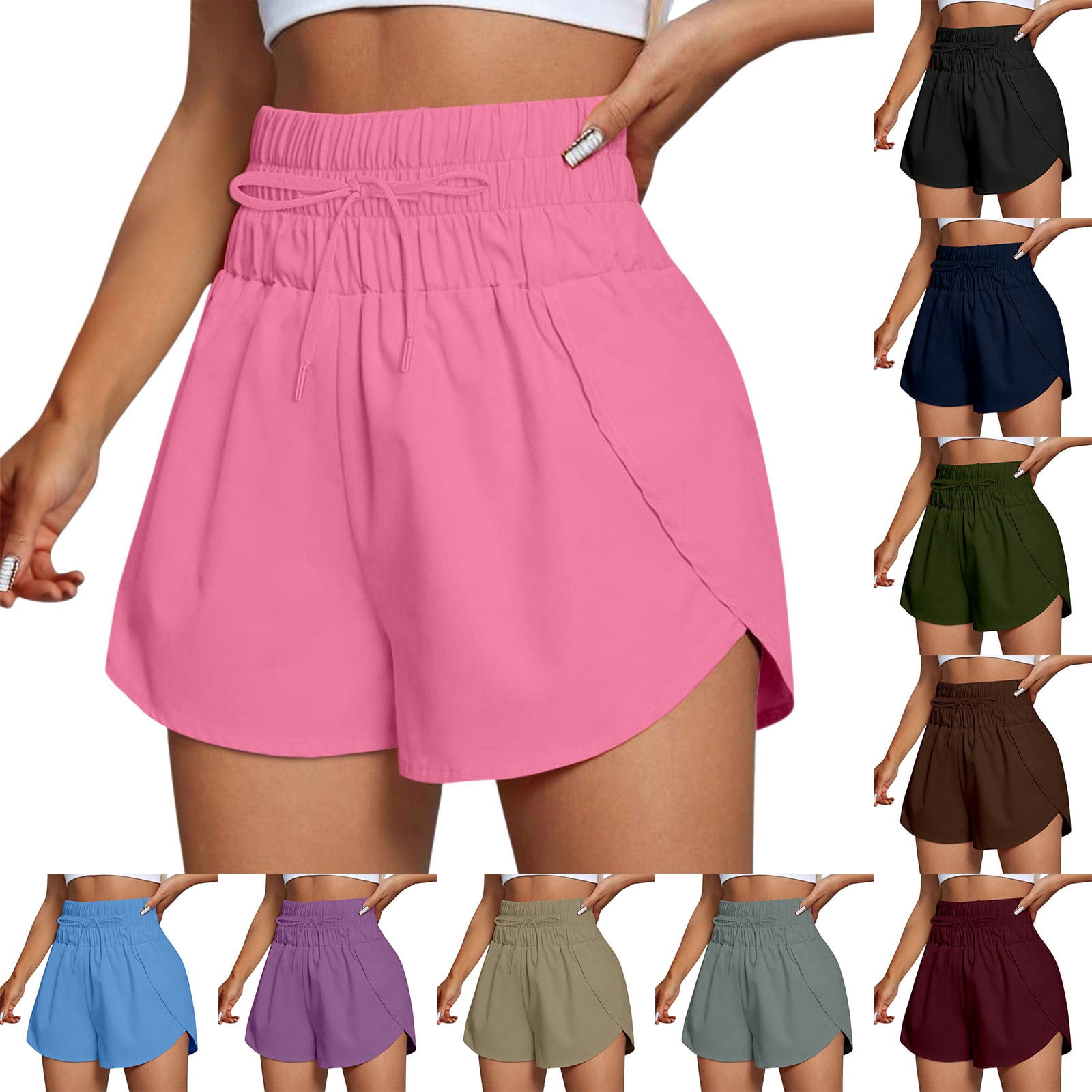 Running Shorts Ladies Running Shorts Workout Elastic Waist Athletic ...