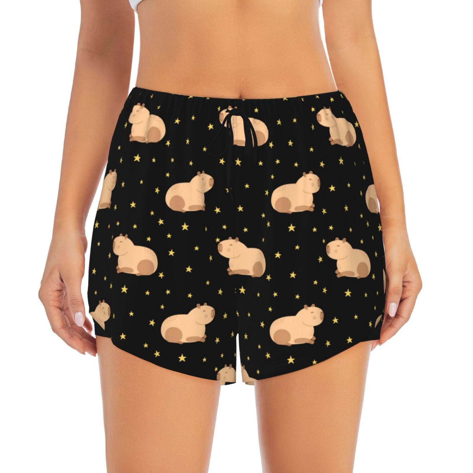 Running Shorts for Women Capybaras Star Gym Athletic Shorts with ...