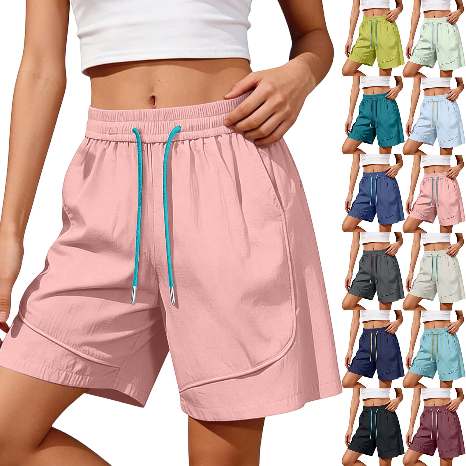 Running Shorts for Women with Pockets Quick Dry Workout Athletic Gym ...