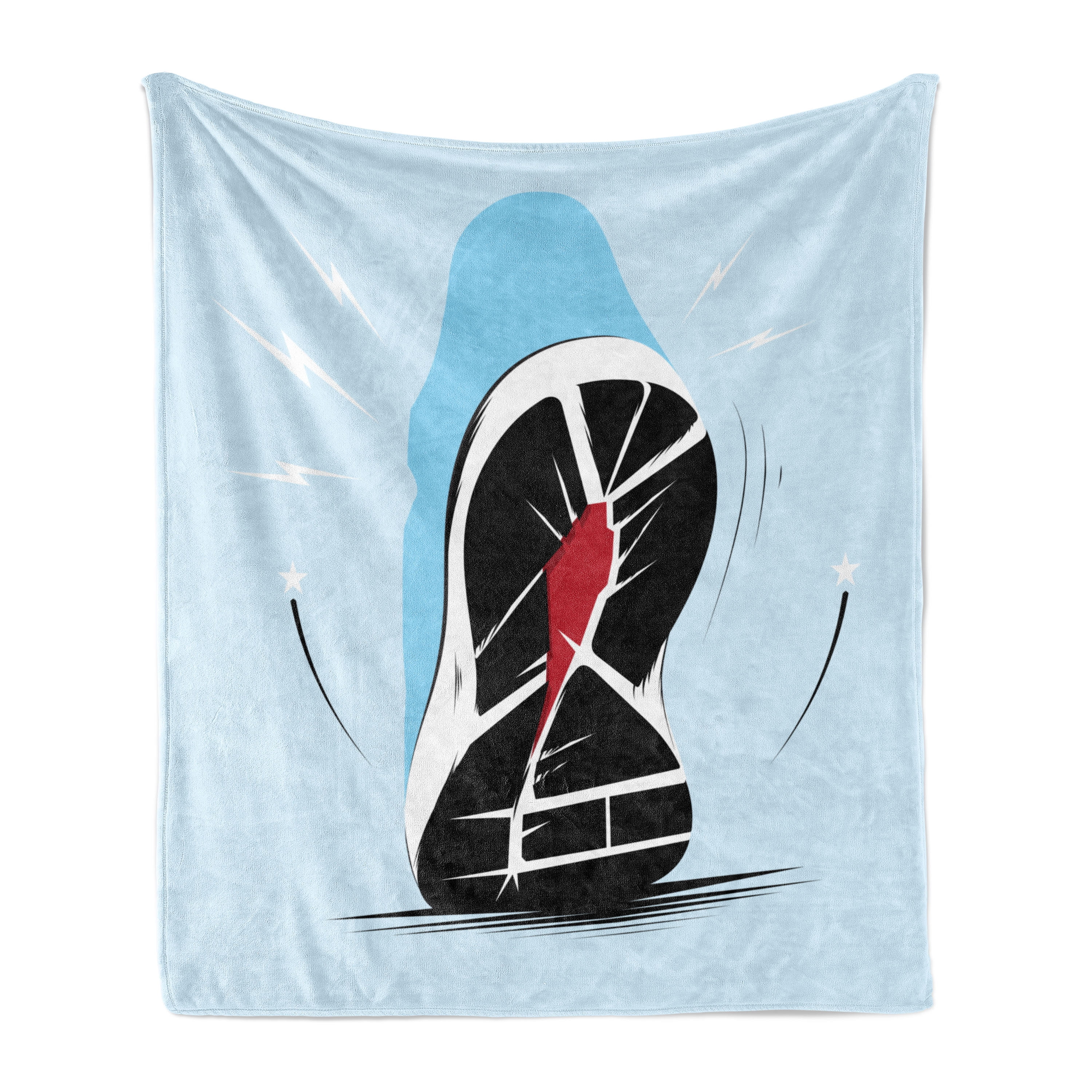 Running Soft Flannel Fleece Throw Blanket, Trainers Sole Illustration ...