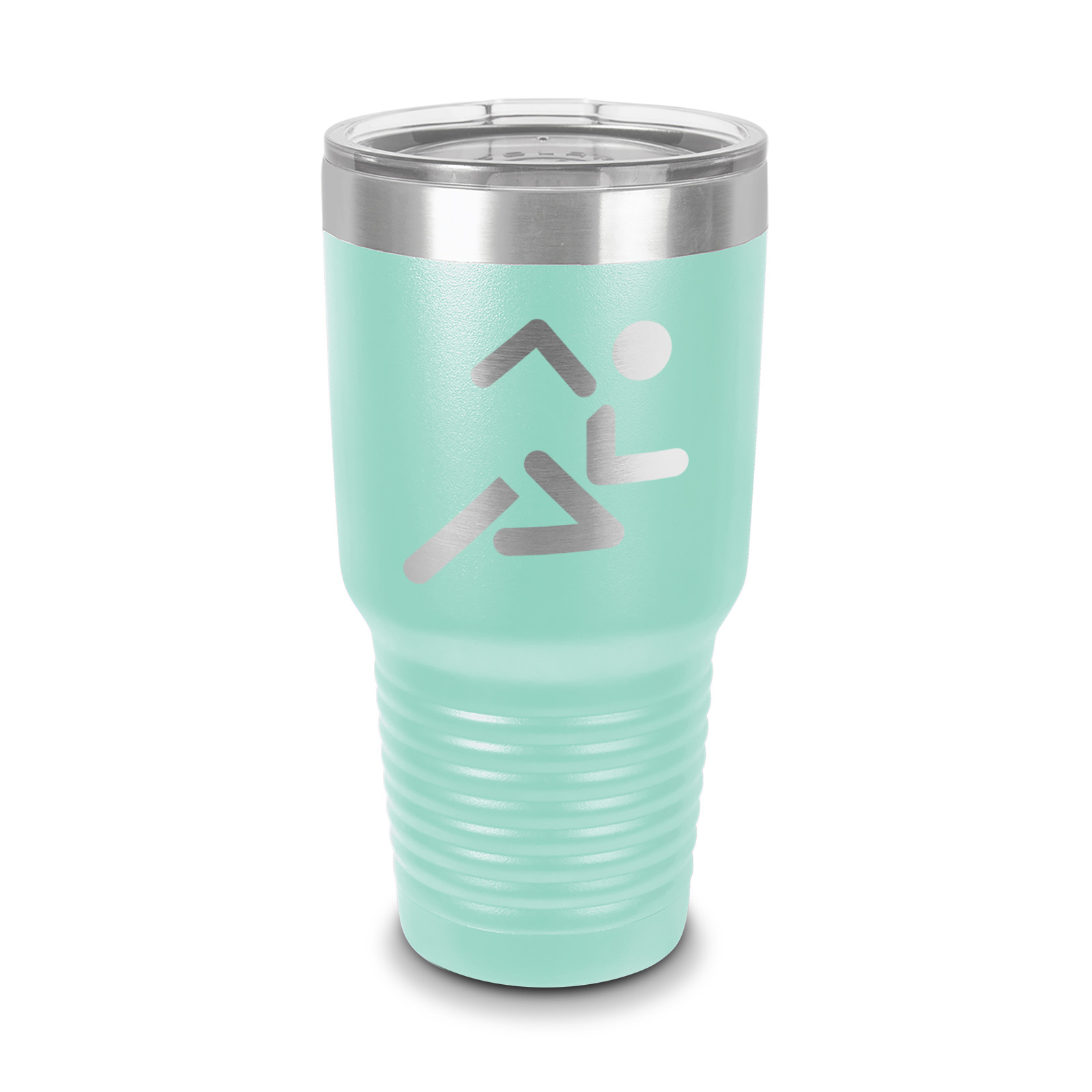 Running Tumbler 30 oz - Laser Engraved w/ Clear Lid - Stainless Steel ...