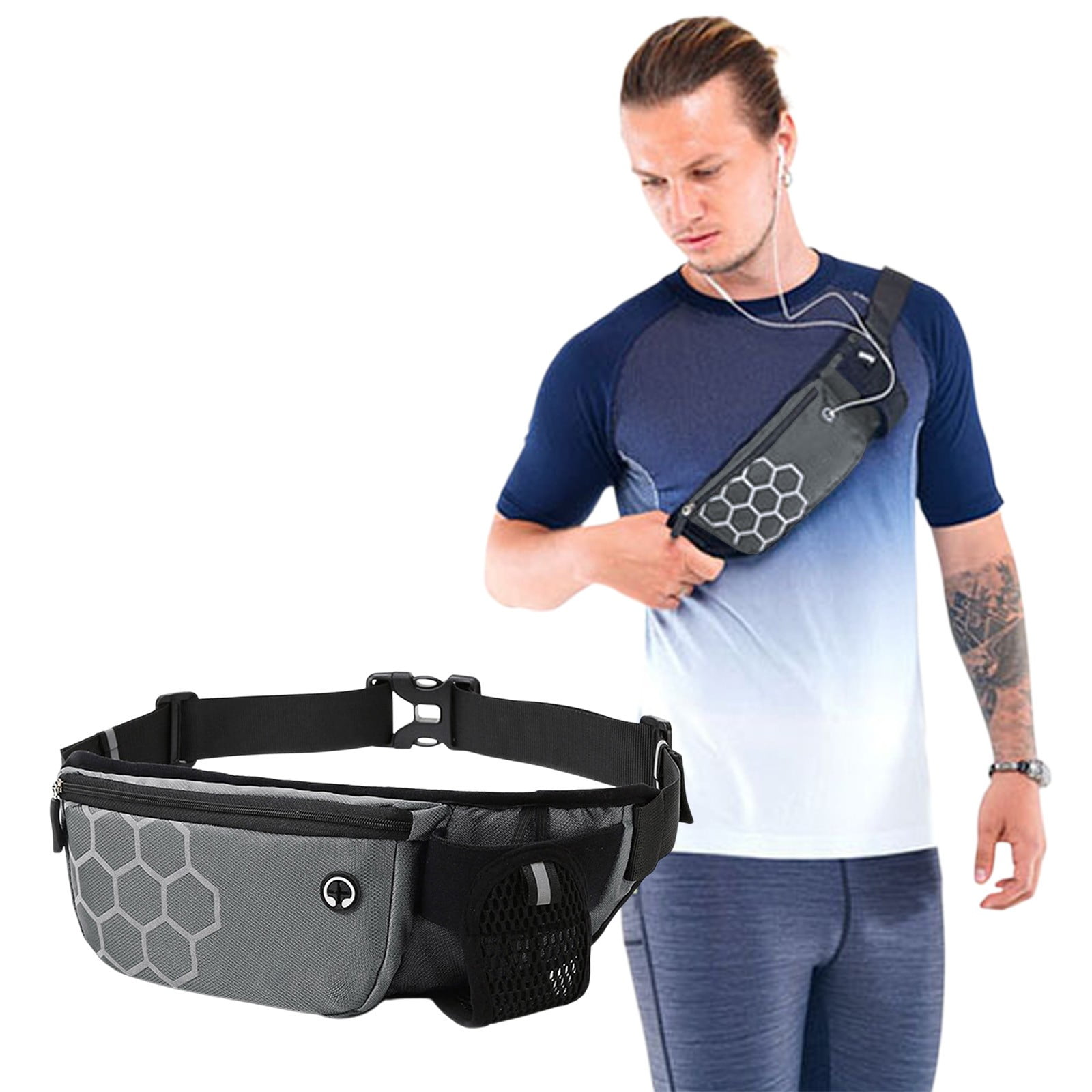 Running Waist Pack with Water Bottle Holder | Waterproof Close-Fitting ...