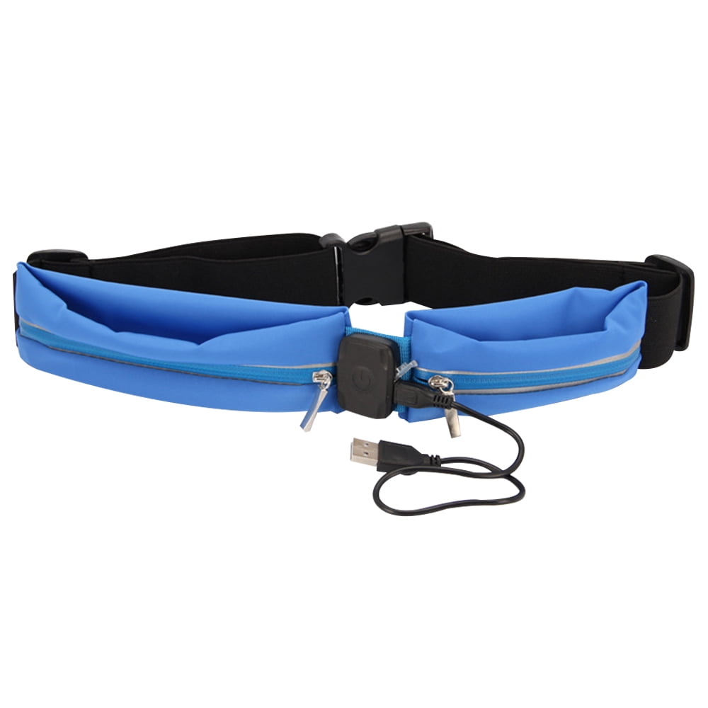 Running Waist Pack with LED Lights, USB Rechargeable, for Safe Night ...