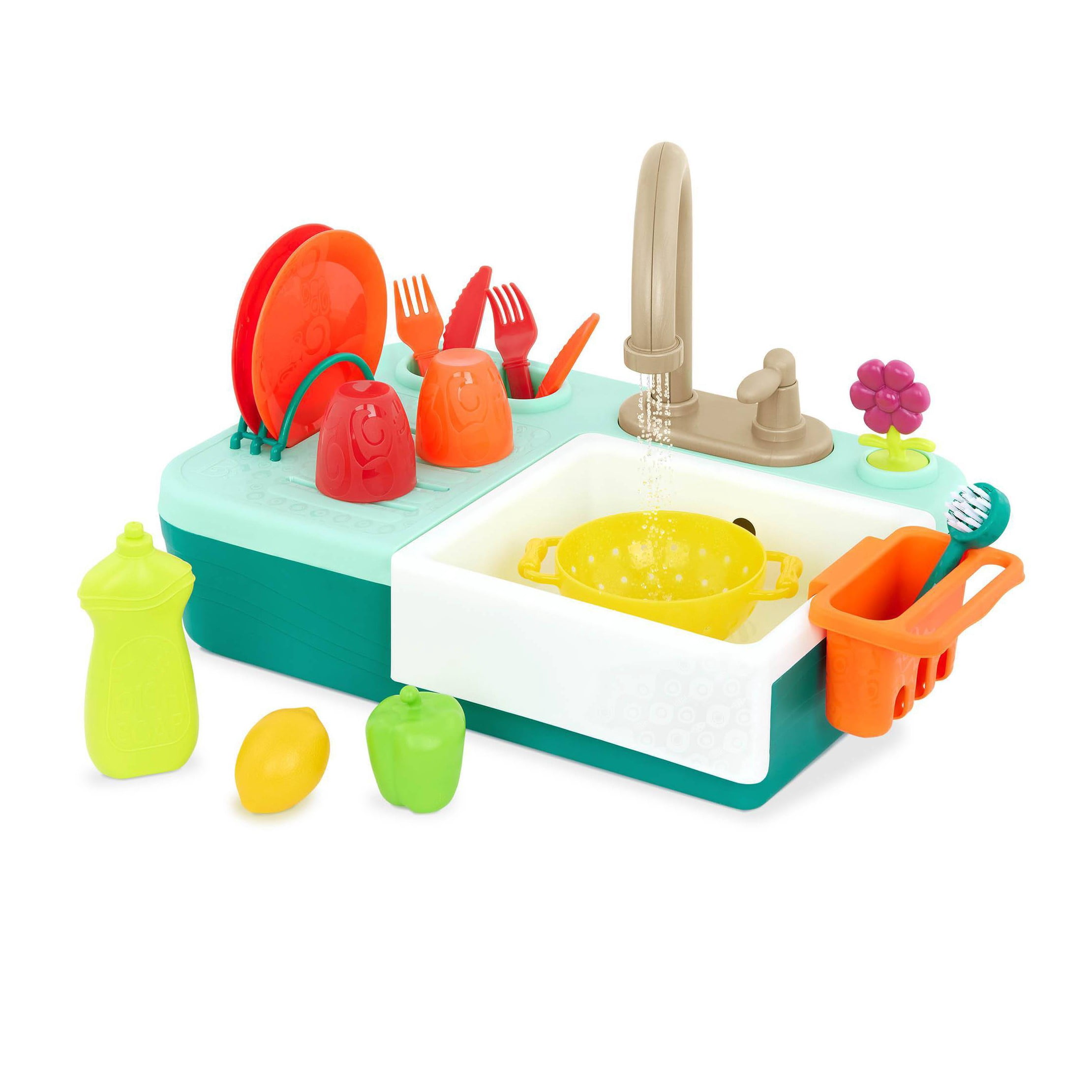 Running Water Play Sink - Splash-n-Scrub Sink - Kids Kitchen Playset ...