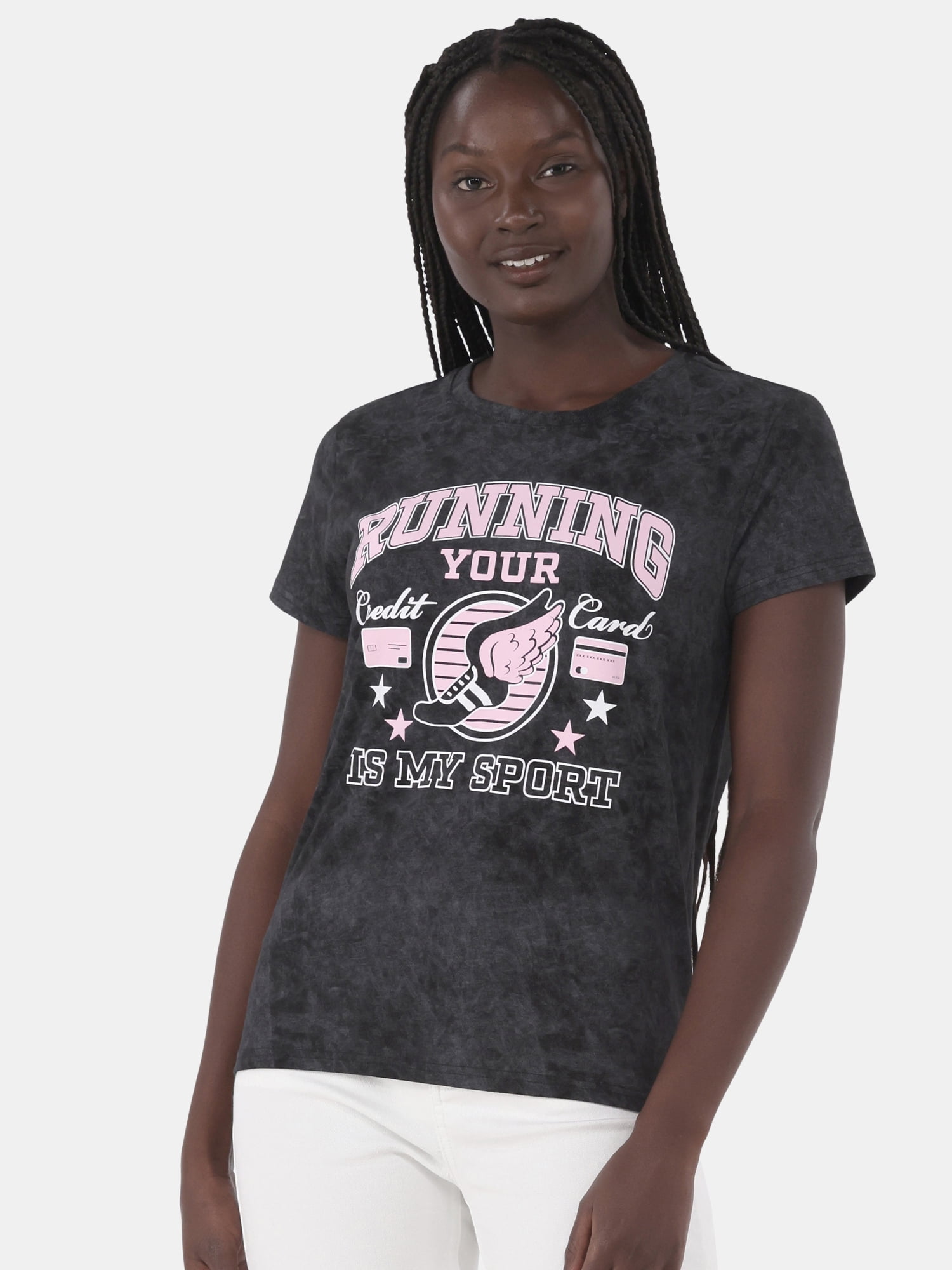 Running Your Credit Card Graphic Tee with Short Sleeves, Women's ...