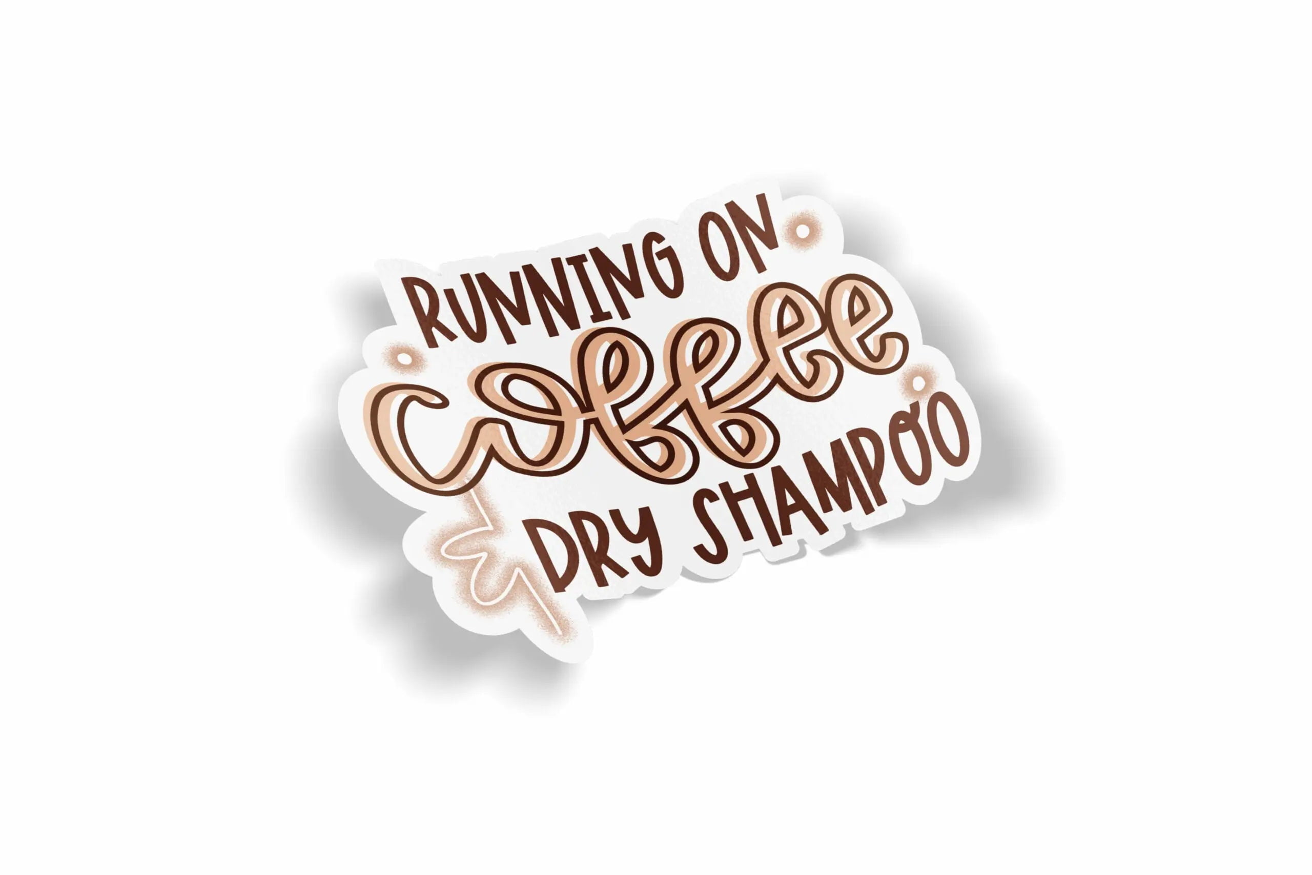 Running on Coffee & Dry Shampoo Waterproof Sticker - Walmart.com