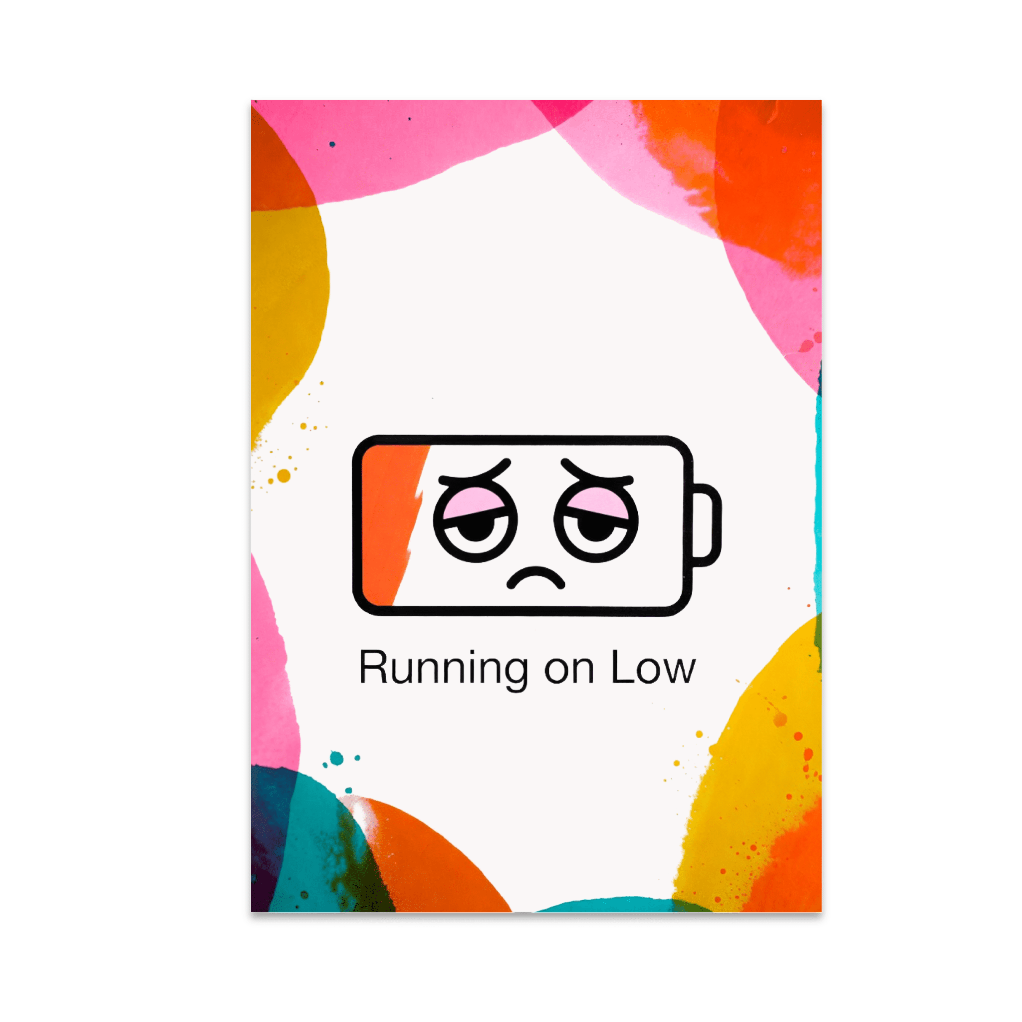 Running on Low Battery Icon Wall Art - Office Humor Enthusiast - 13x19 ...