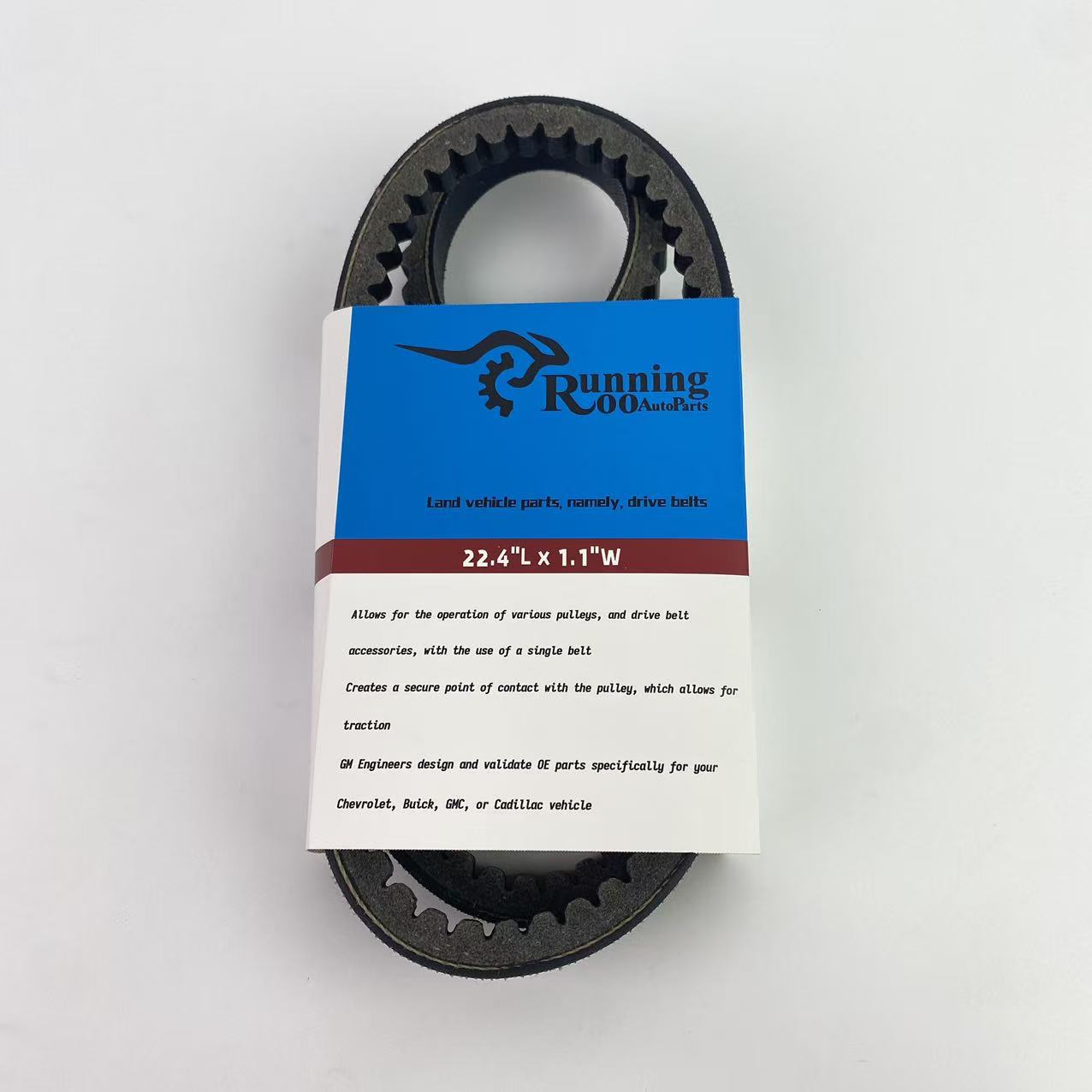 RunningOOAutoParts Land vehicle parts, namely, drive belts, Original ...