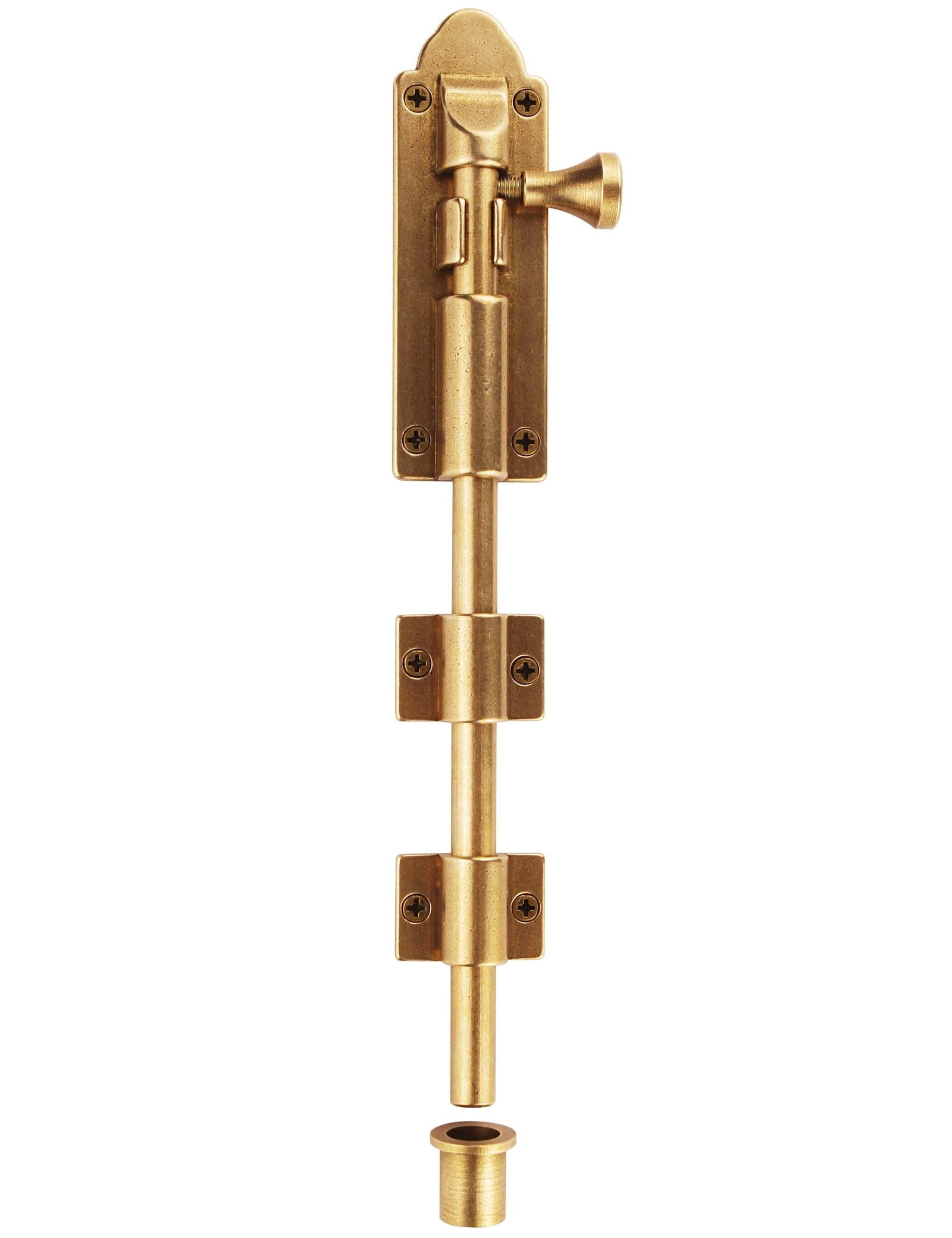 Runningfish Heavy Duty Cane Bolts Latch Garage Bolts10", Extra Lengthen Solid Bronze Sliding ...