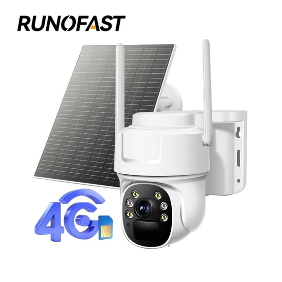RUNOFAST 4G LTE Cellular Security Camera Solar Wireless Outdoor 2K HD ...