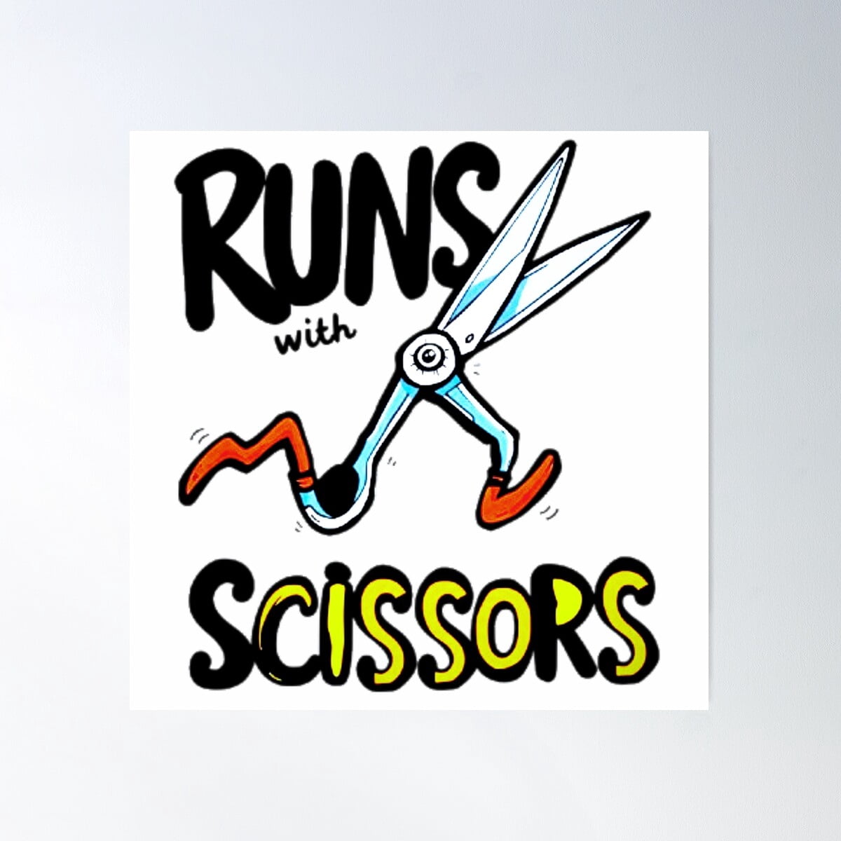 Runs With Scissors Poster Wall Art, Modern Wall Decor For Living Room ...