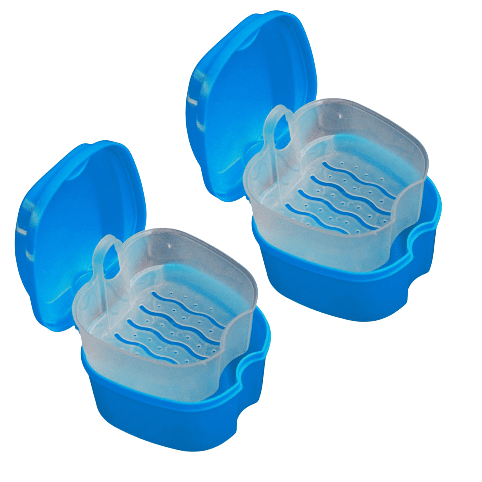 Runskmd 2 Pack Denture Bath Case Box with Hanging Net Container Basket ...