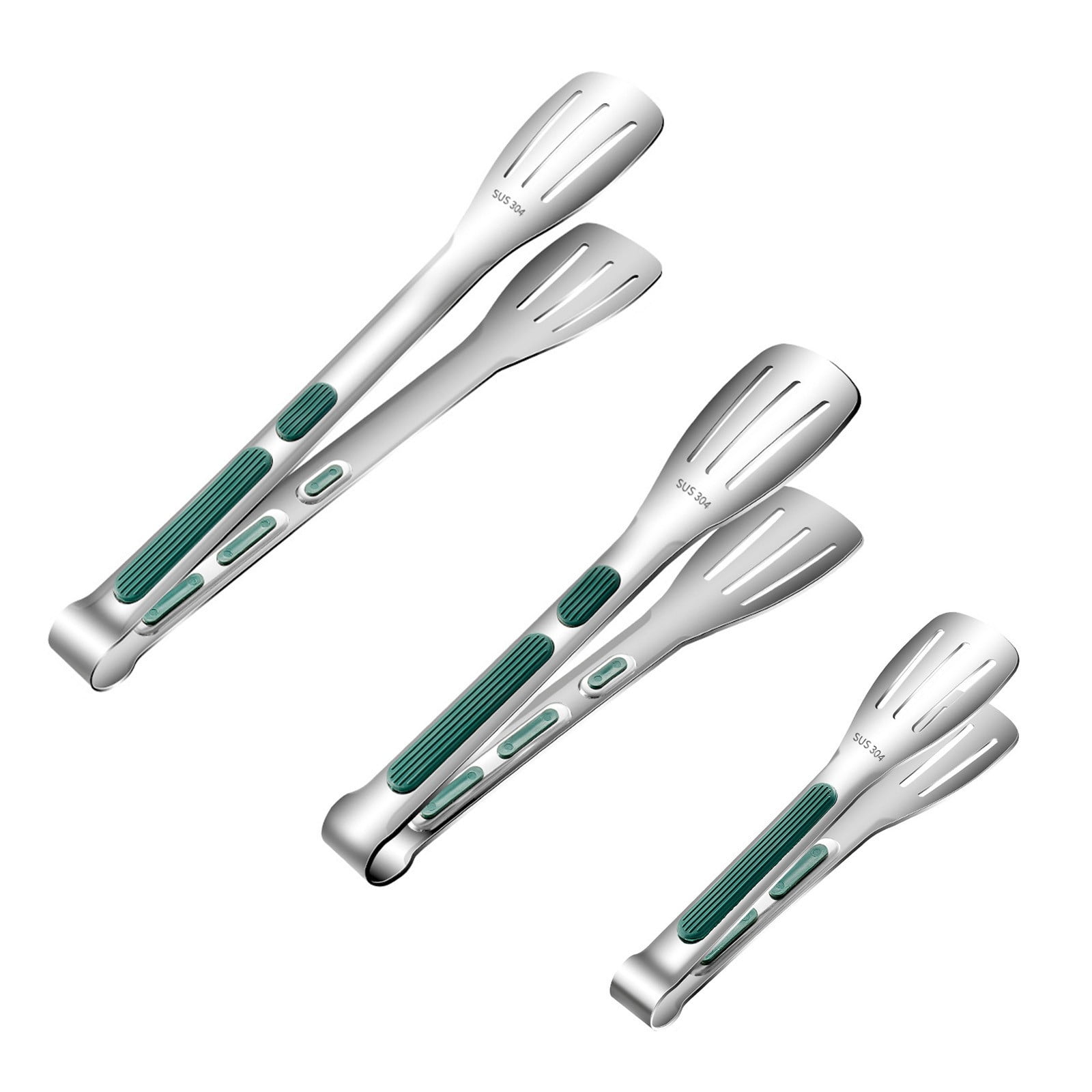 Runskmd Cooking Tongs Kitchen Tongs Stainless Steel Metal Long Heavy ...