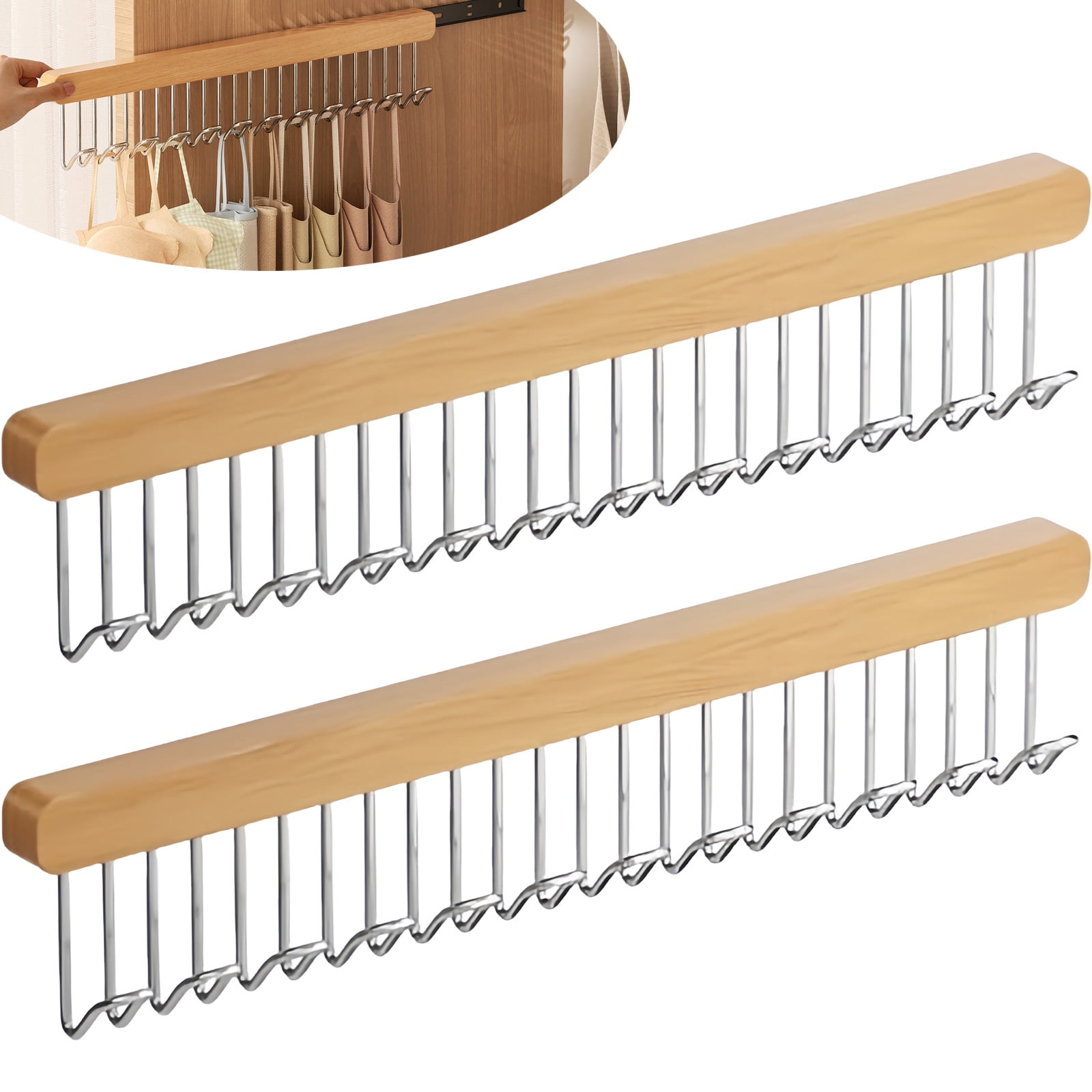 Runspich Pull Out Wall Mount Pace Saving Wood Sports Bra Hangers for ...