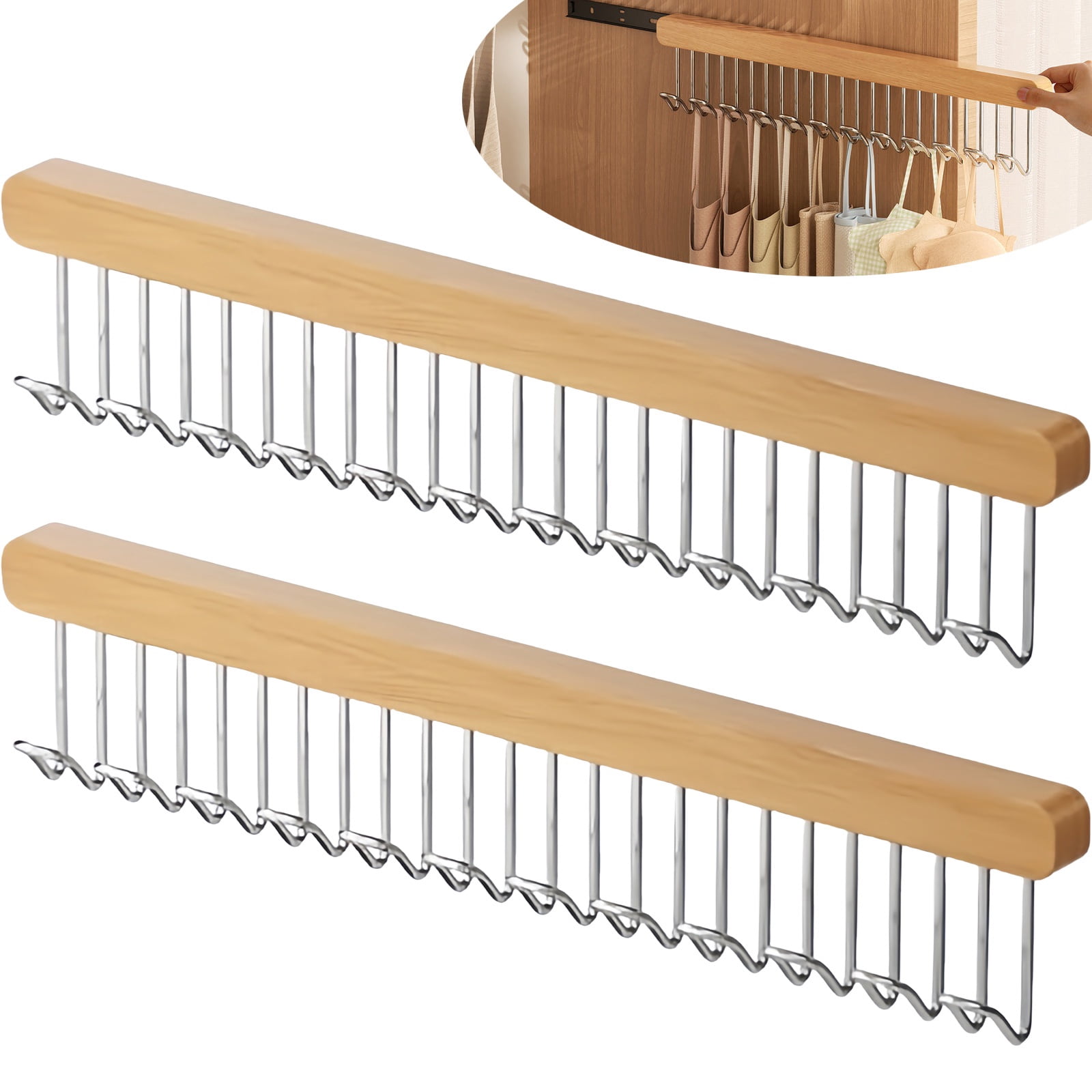 Runspich Pull Out Wall Mount Pace Saving Wood Sports Bra Hangers for ...