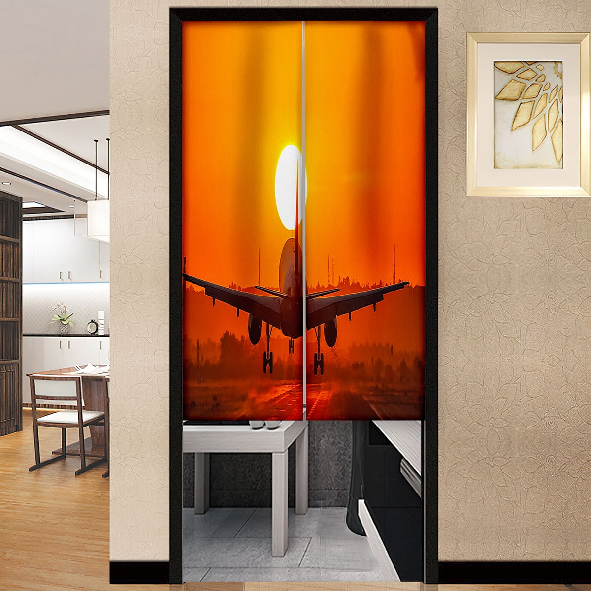 Runway Airfield Passenger Plane Door Curtain Sky Clouds Dawn Short ...