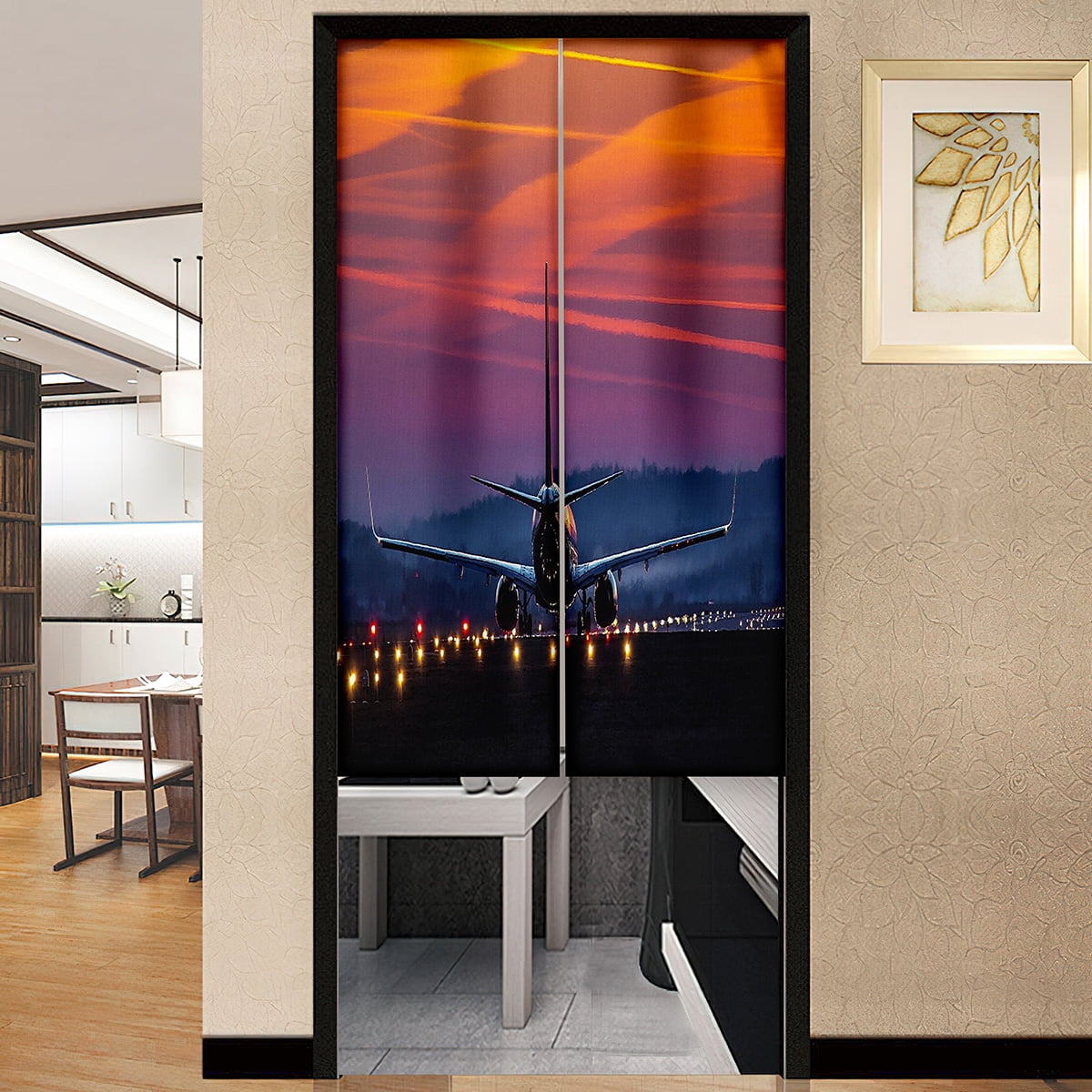 Runway Airfield Passenger Plane Door Curtain Sky Clouds Dawn Short ...