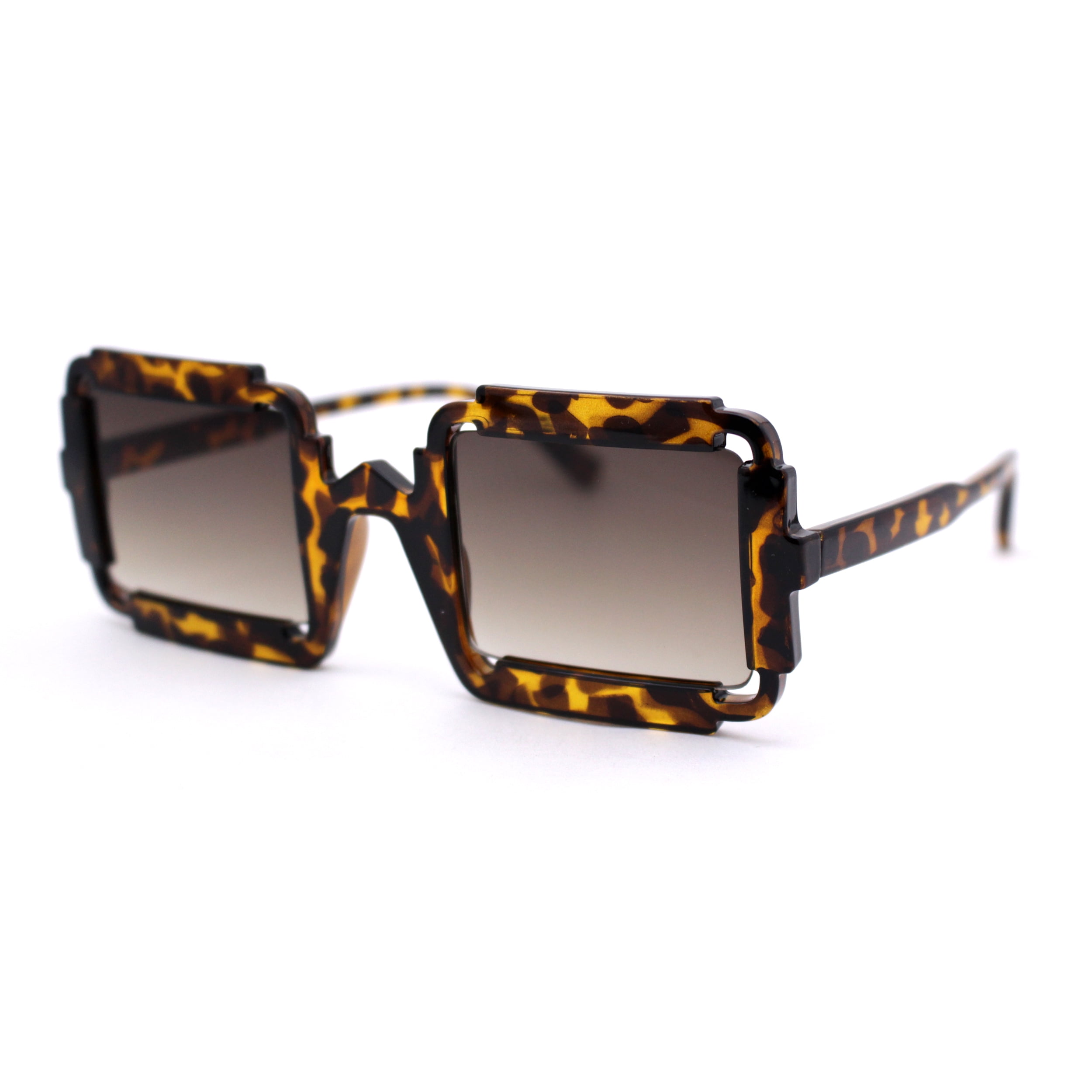Runway Razor Blade Shape Plastic Narrow Rectangle Sunglasses Tortoise ...