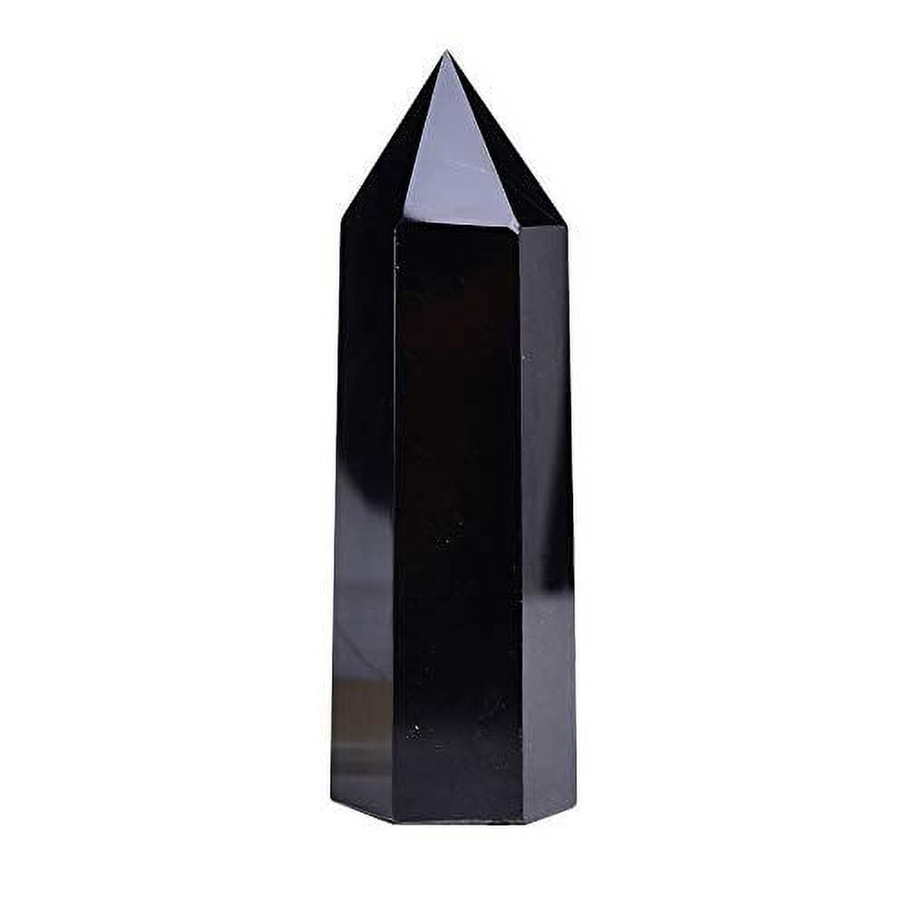Runyangshi Black Obsidian Natural Healing Crystal Wands Height 2.8"-3.1 ...